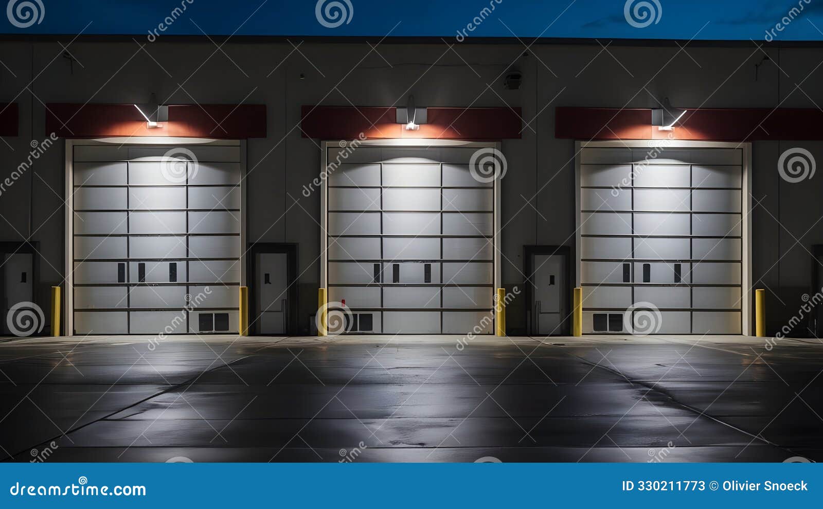 Logistics dock doors stock illustration. Illustration of arena - 330211773