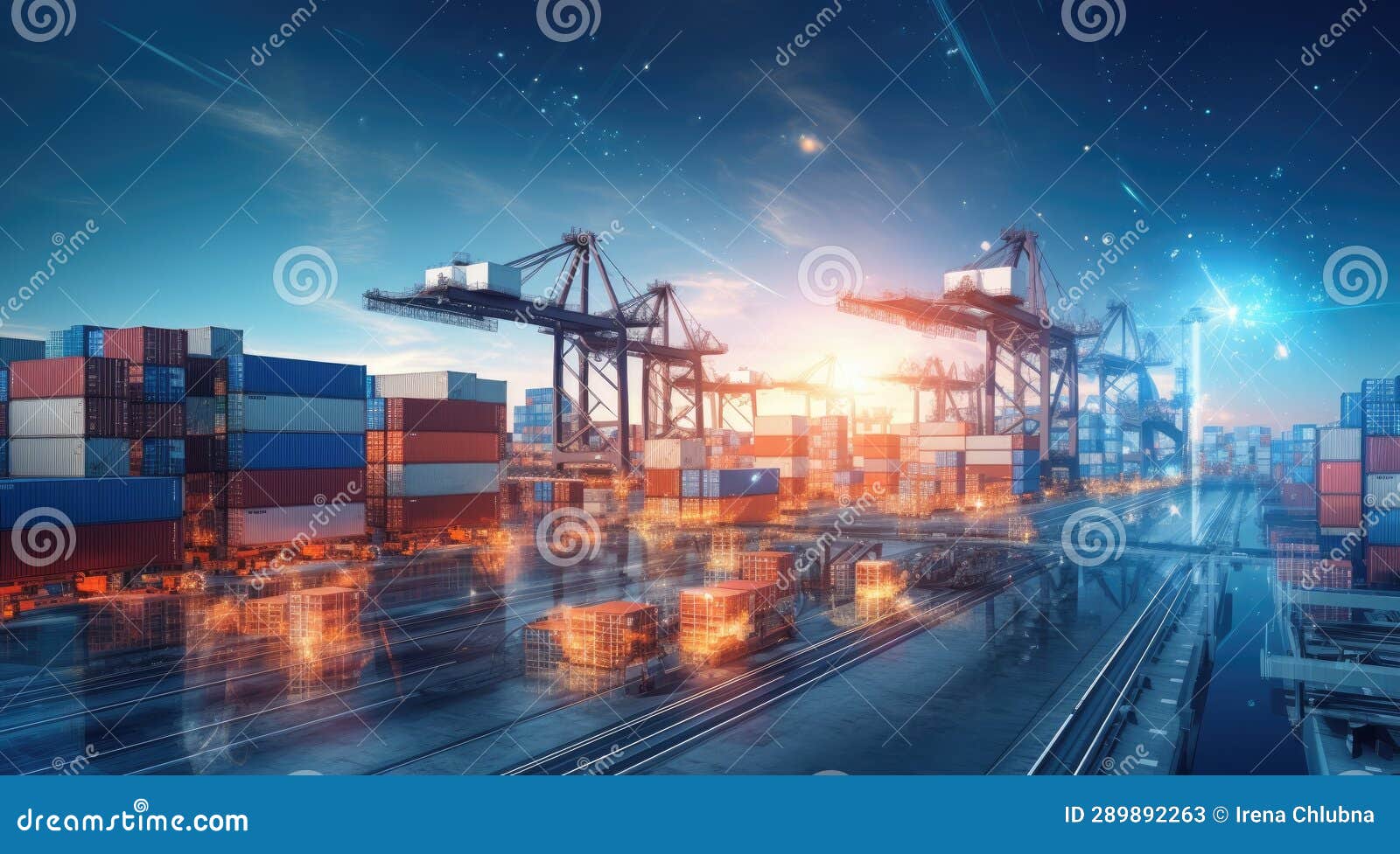 Logistics Engineer Control at the Port, Loading Containers for Trucks ...