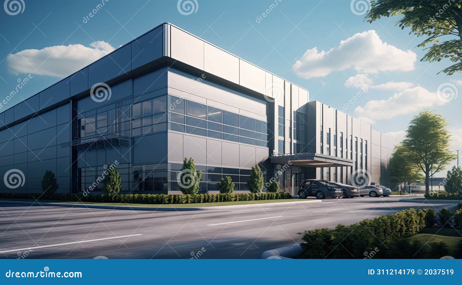 Logistics Exterior Warehouse Building Stock Illustration - Illustration ...
