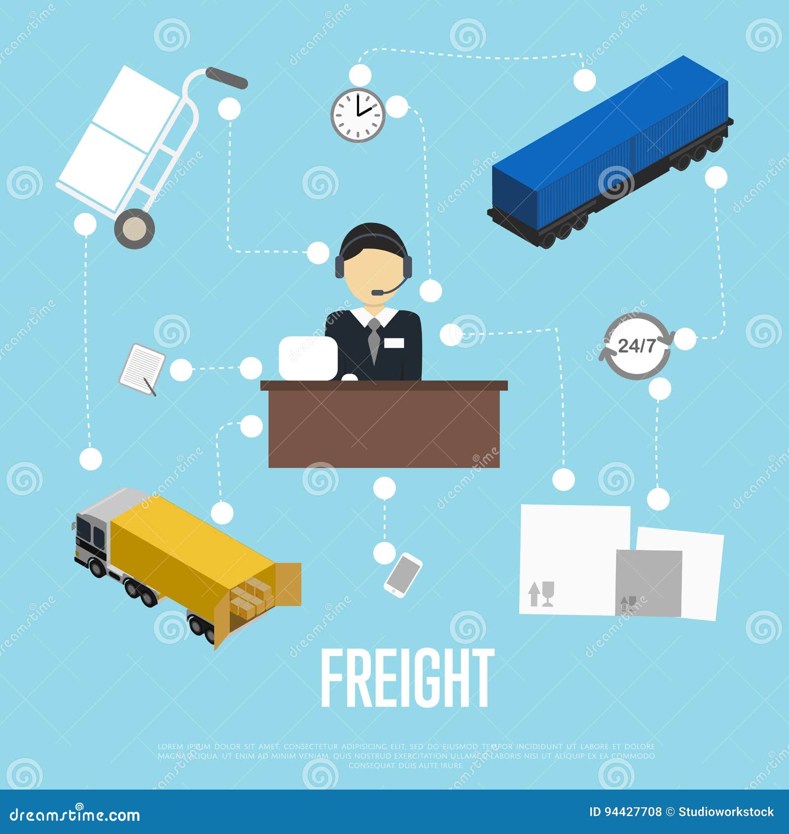 Logistics and Freight Shipment Flowchart Stock Vector - Illustration of ...