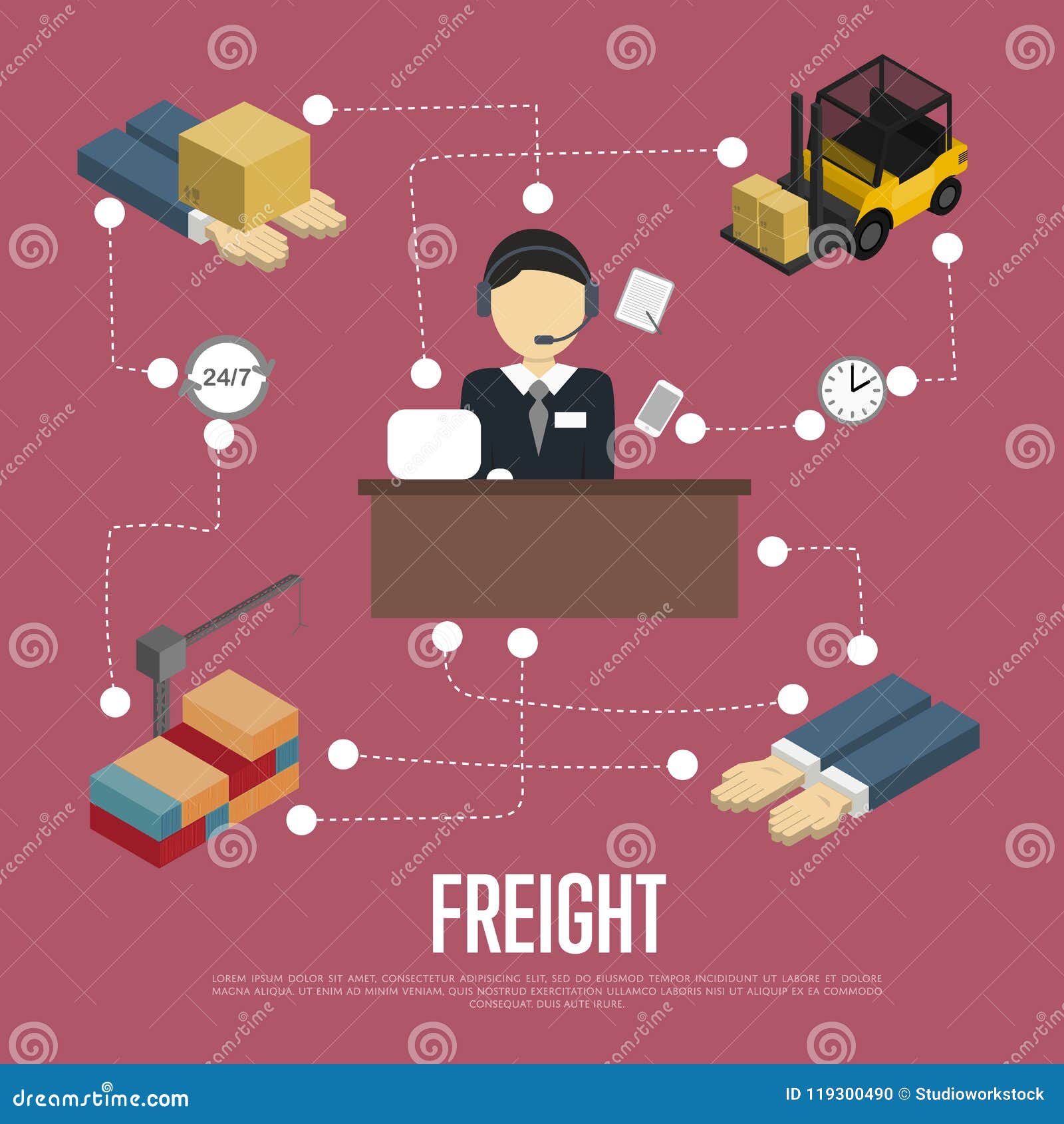 Logistics and Freight Shipment Flowchart Stock Illustration ...