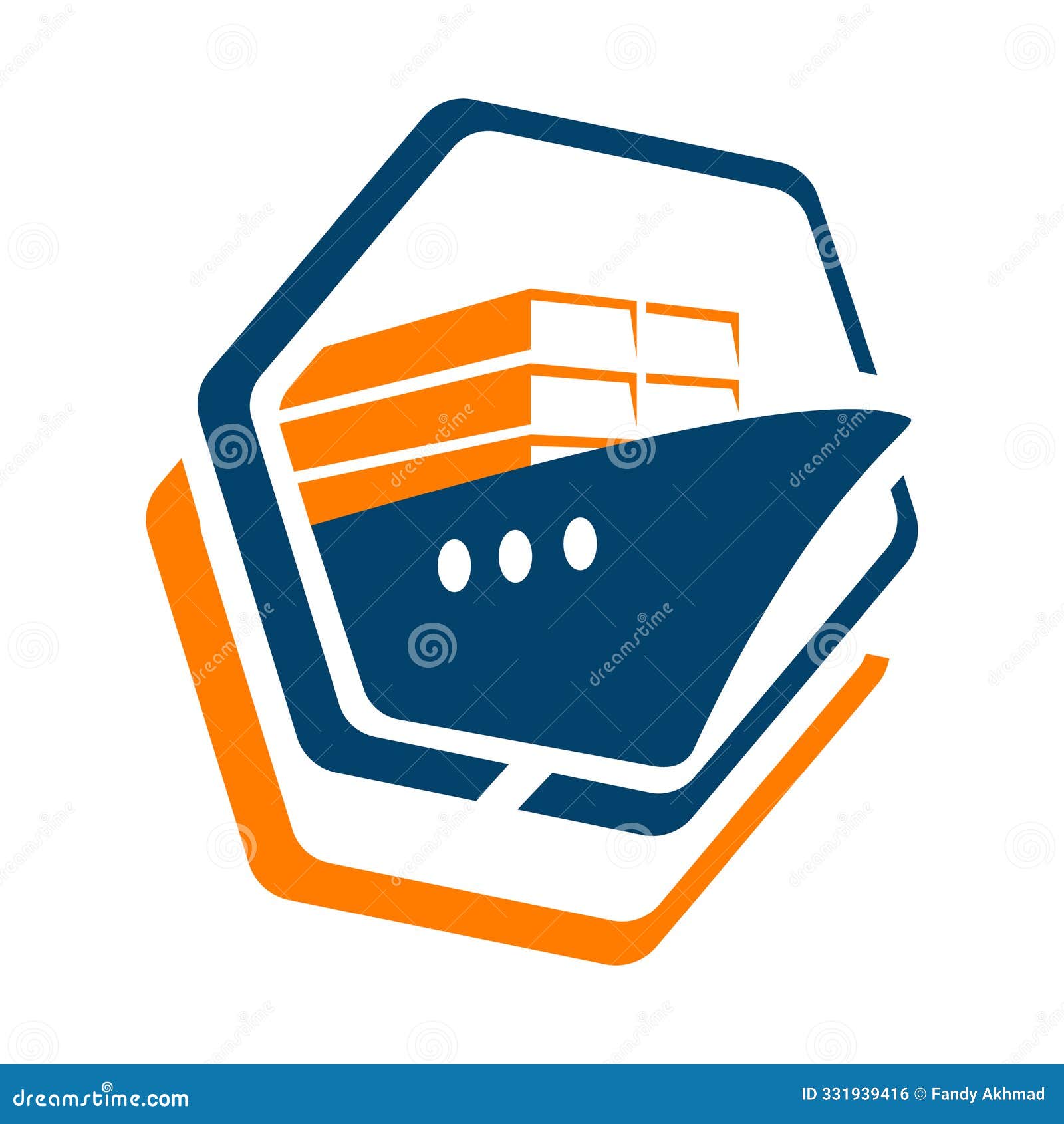 Logistics Freighter Shipping Cargo Ship Logo Design Vector Illustration ...