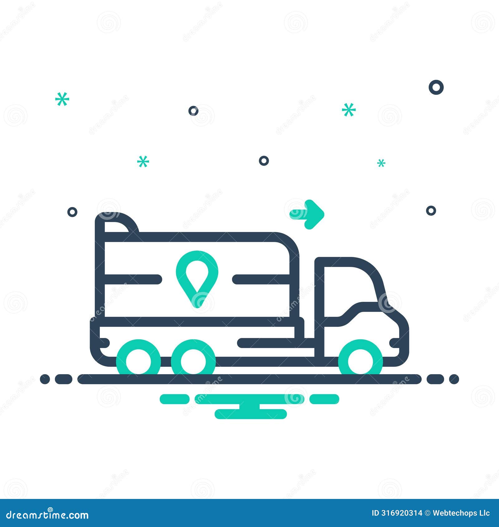 Mix Icon for Logistics, Container and Truck Stock Vector - Illustration ...