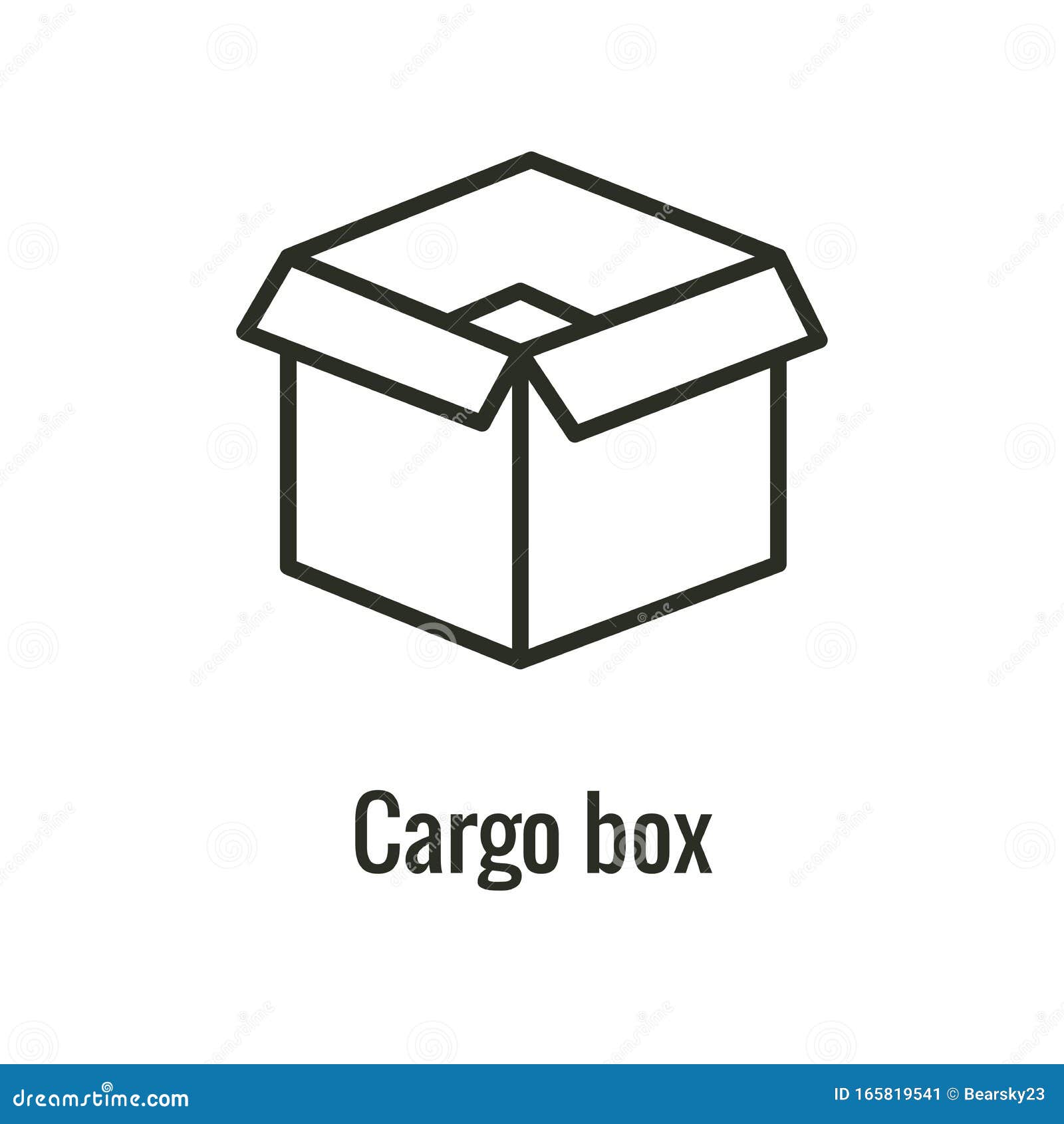 Logistics Icon - Open Shipping Box and Folded Sides Stock Vector ...