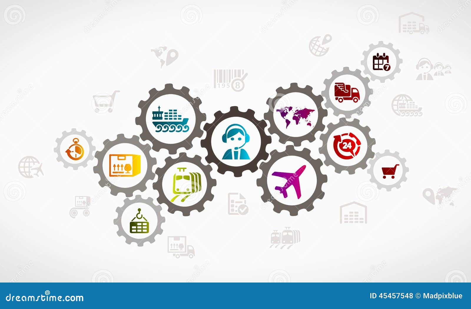 Logistics stock vector. Illustration of call, check, icon - 45457548