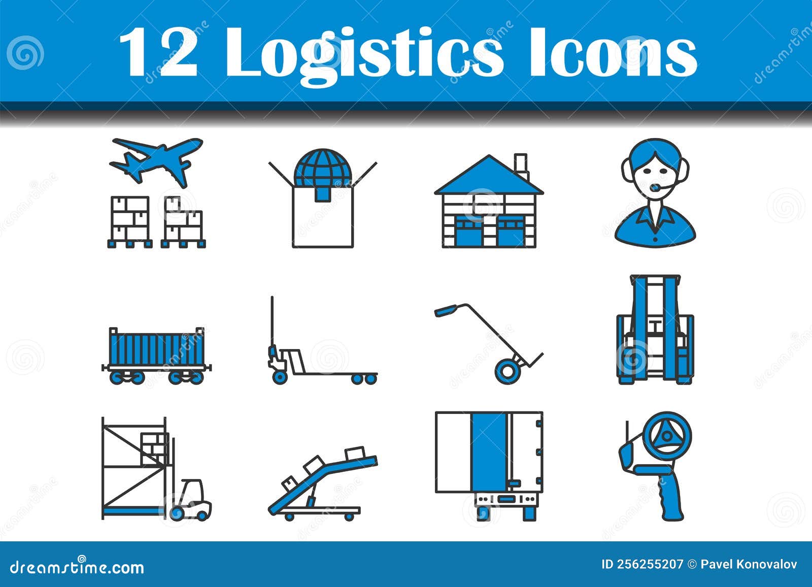 Logistics Icon Set stock vector. Illustration of logistic - 256255207