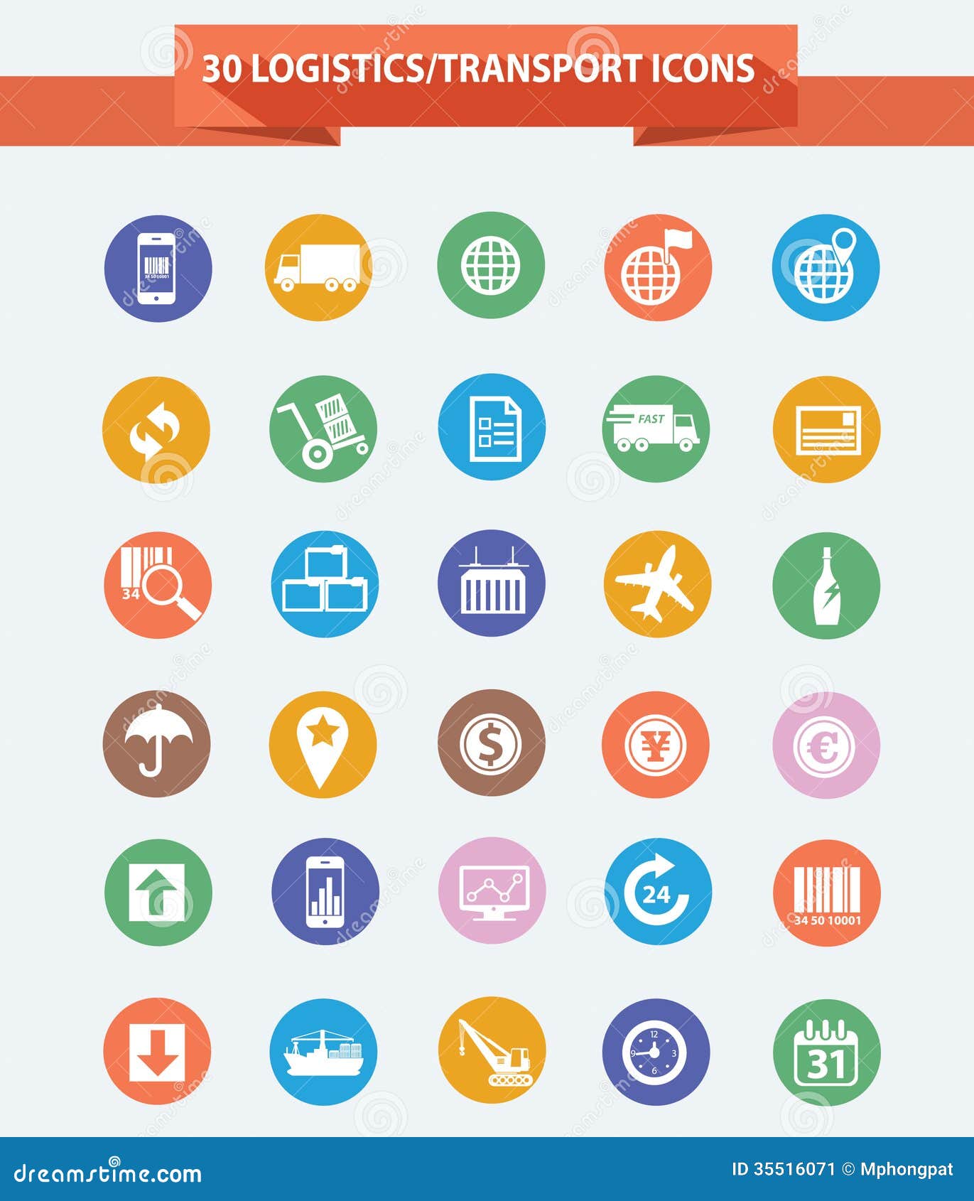 Logistics Icons,Colorful Version Stock Illustration - Illustration of ...