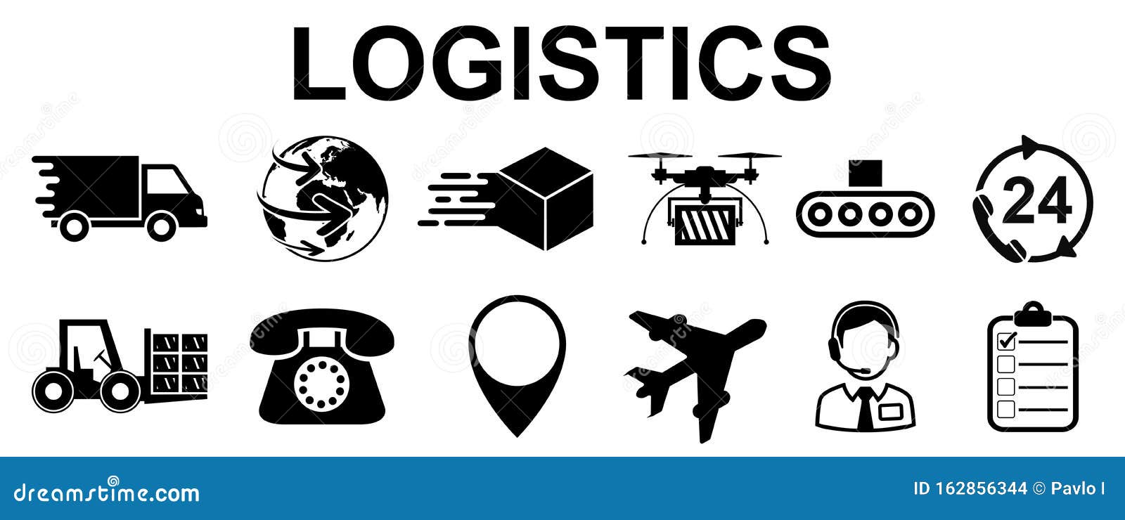 Logistics Icons - Blue Series Vector Illustration | CartoonDealer.com ...