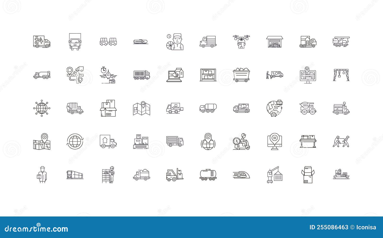 Logistics Ideas, Linear Icons, Line Signs Set, Vector Collection Stock ...