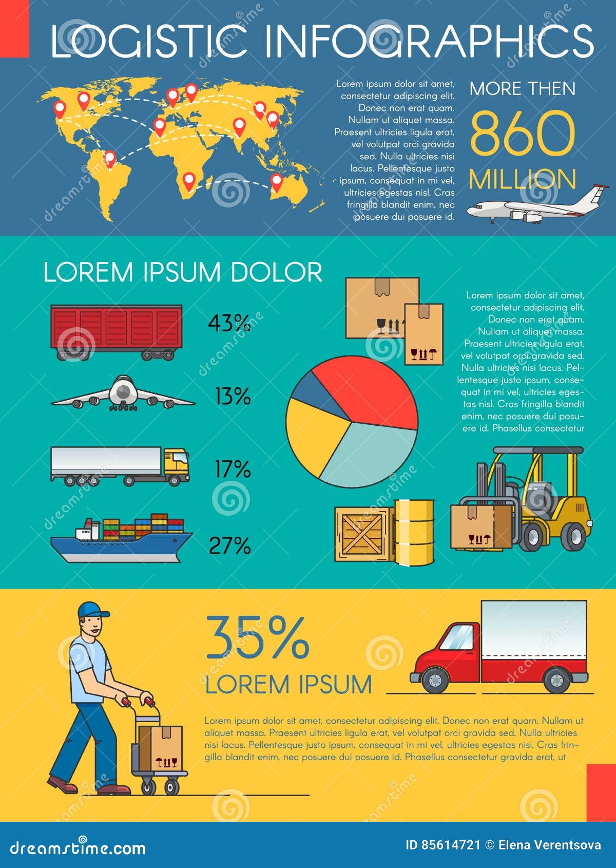 Logistics Infographic Elements and Transportation Concept of Train ...
