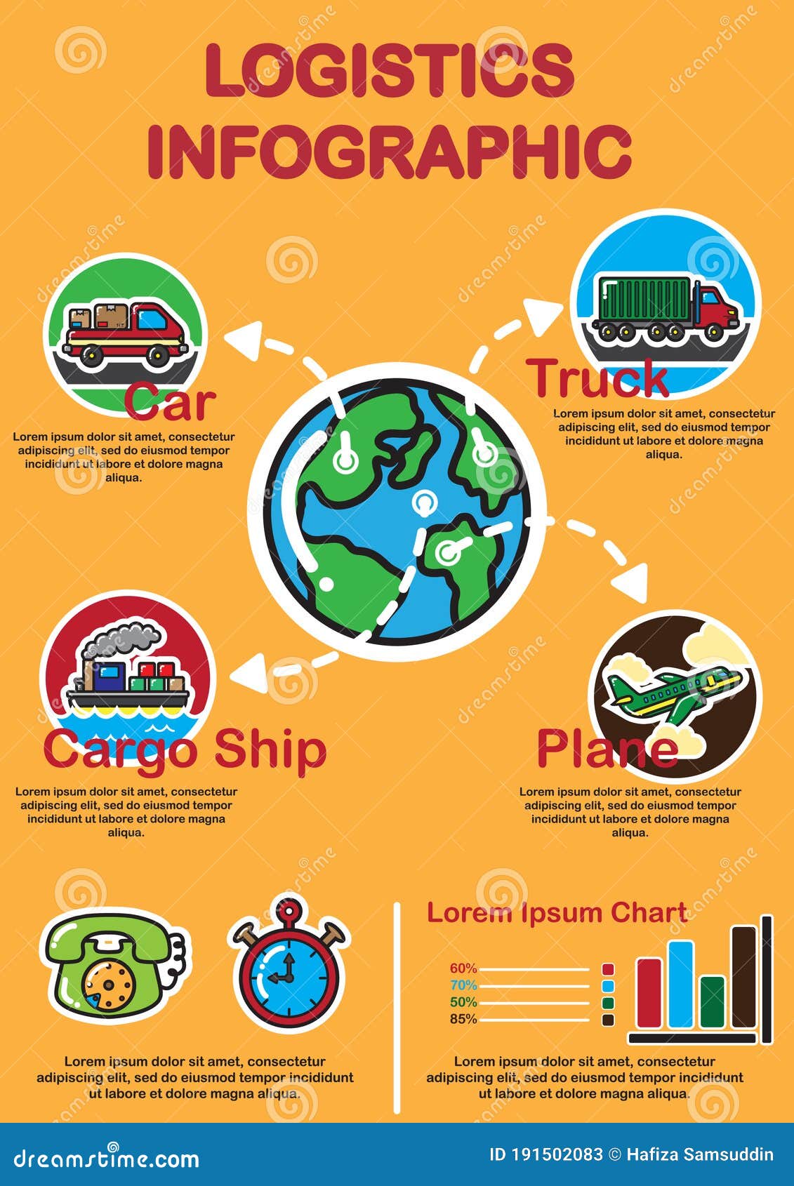 Logistics Infographic. Vector Illustration Decorative Design Stock ...