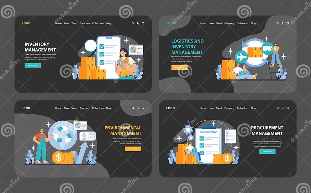Logistics and Inventory Management Concept. Flat Vector Illustration ...