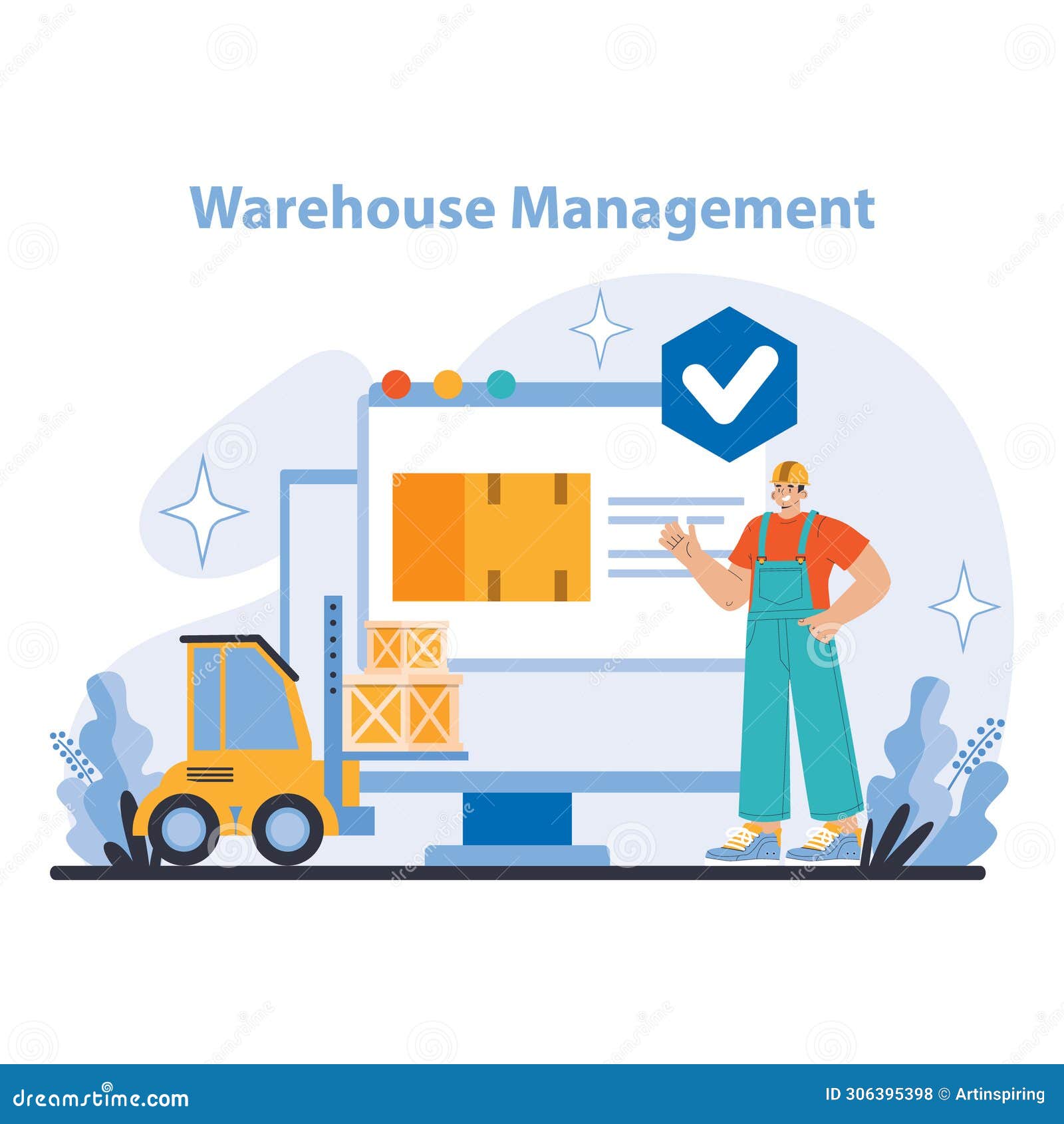 Logistics and Inventory Management Concept. Flat Vector Illustration ...