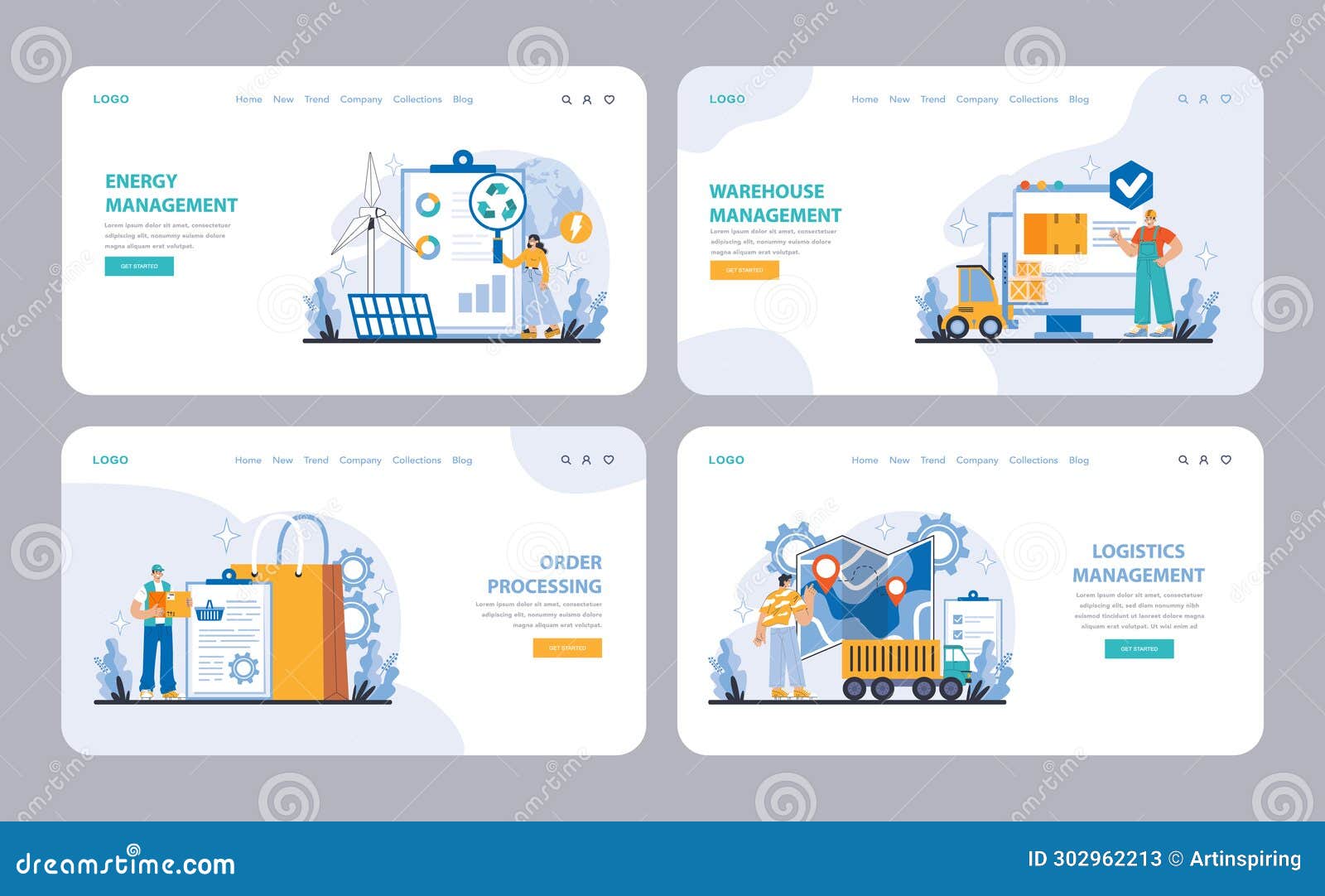 Logistics and Inventory Management Concept. Flat Vector Illustration ...