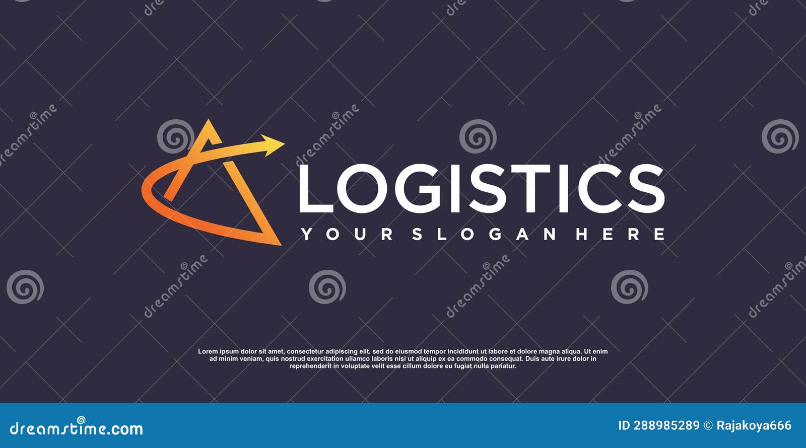Logistics Logo with Arrow and Line Element Premium Vector Stock ...