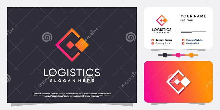 Logistics Logo Design with Modern Style Premium Vector Stock ...