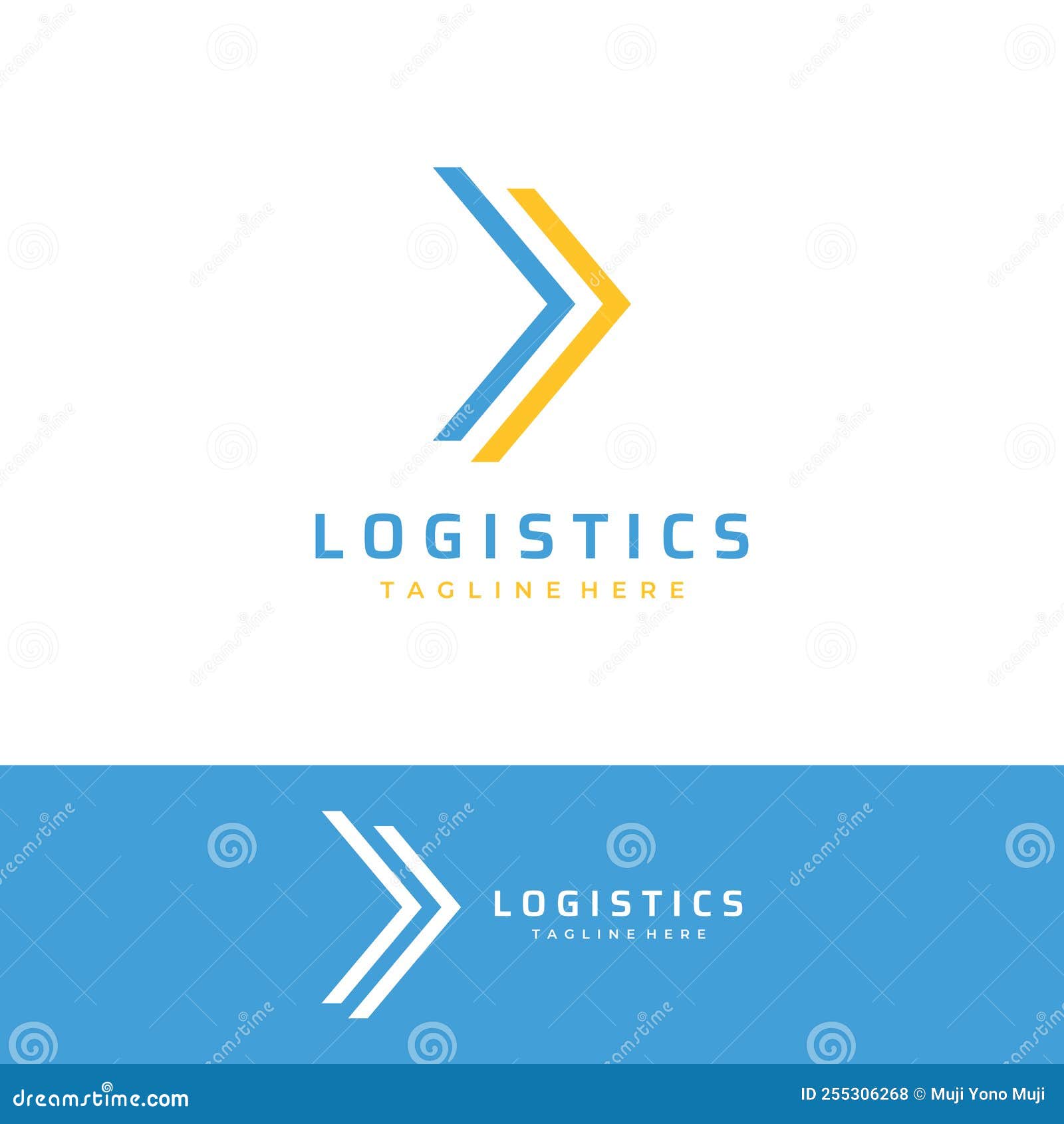 Logistics Logo Template Design with Arrows, Order Boxes, Quick and ...
