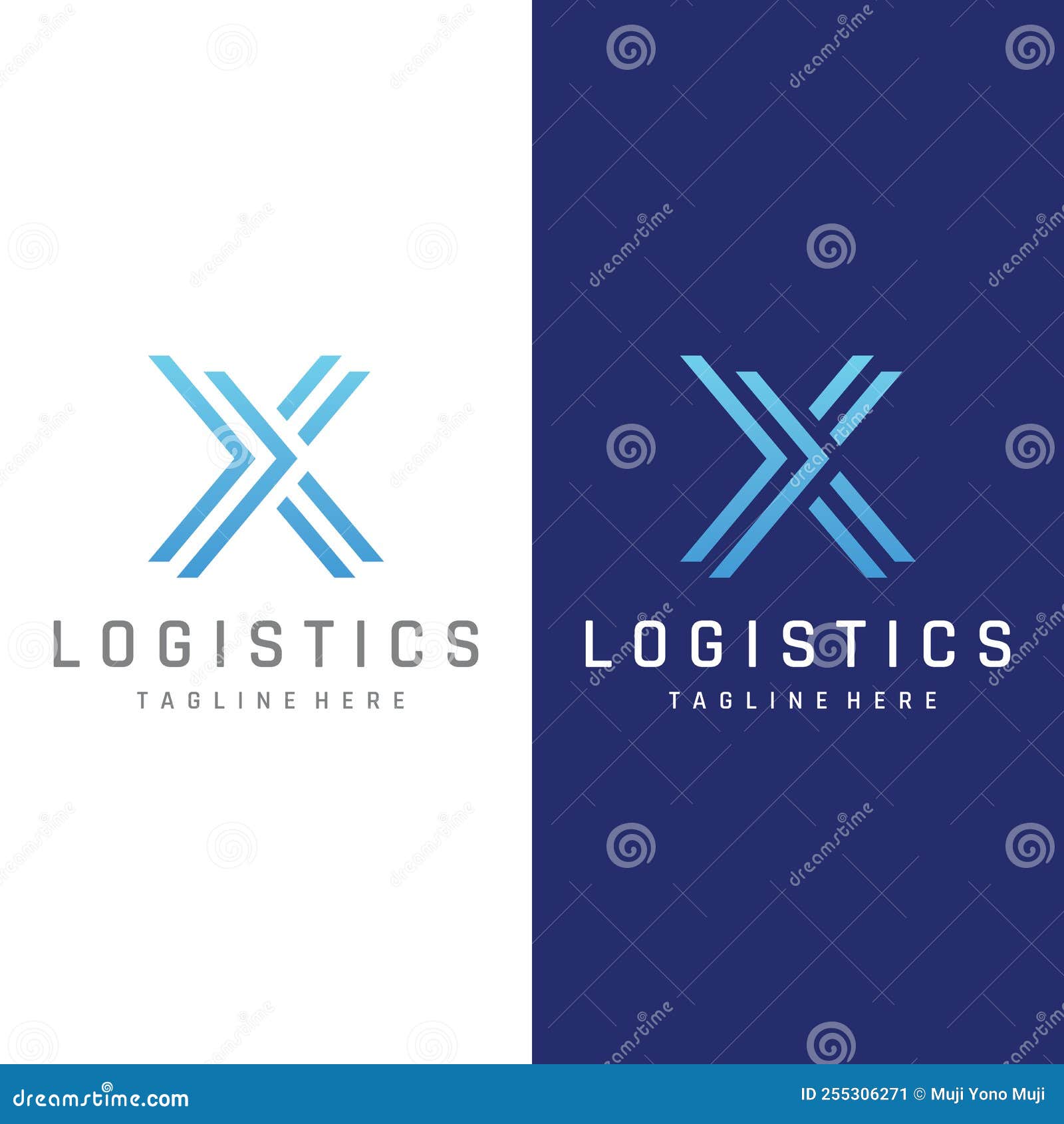 Logistics Logo Template Design with Arrows, Order Boxes, Quick and ...