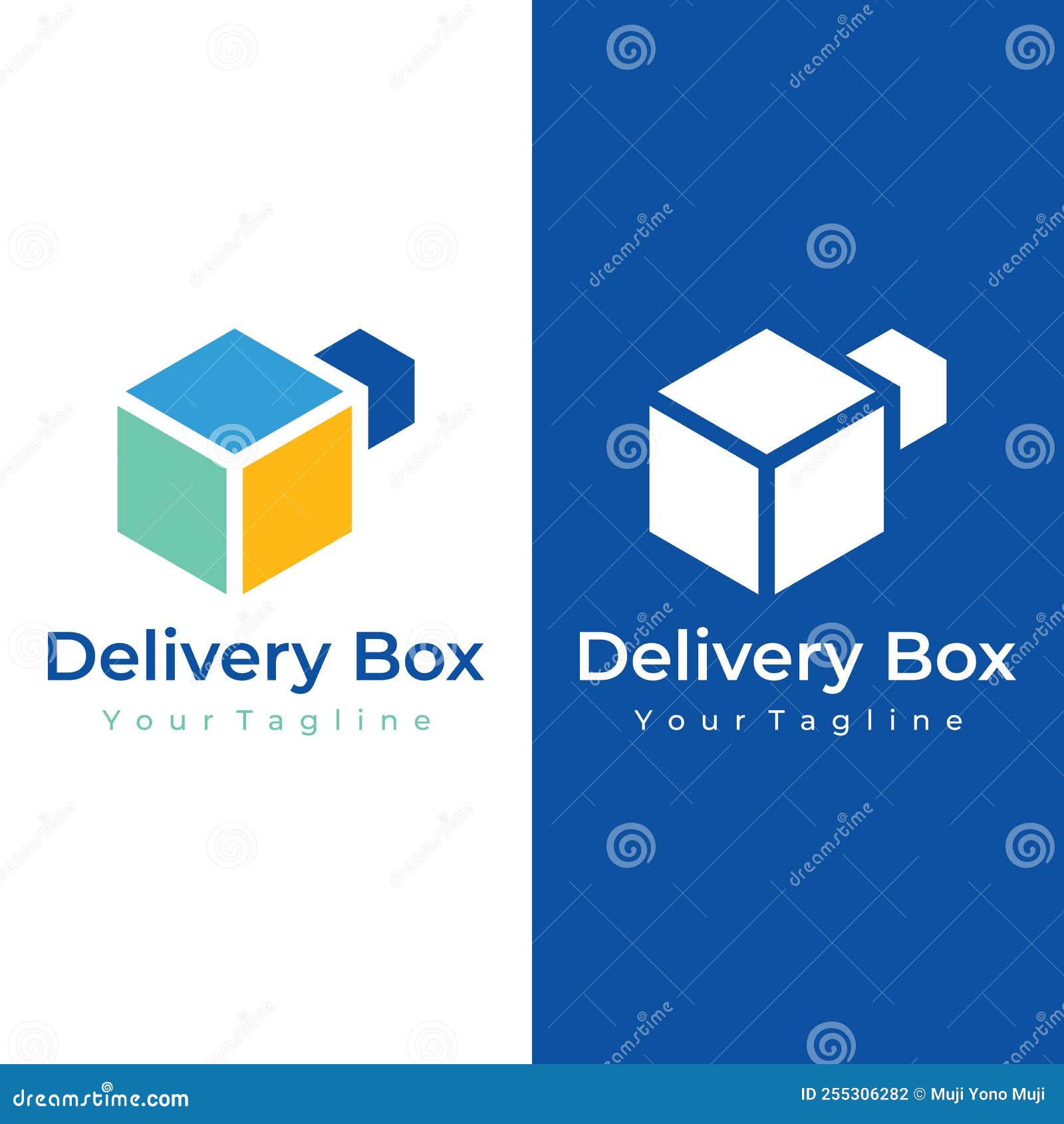 Logistics Logo Template Design with Arrows, Order Boxes, Quick and ...