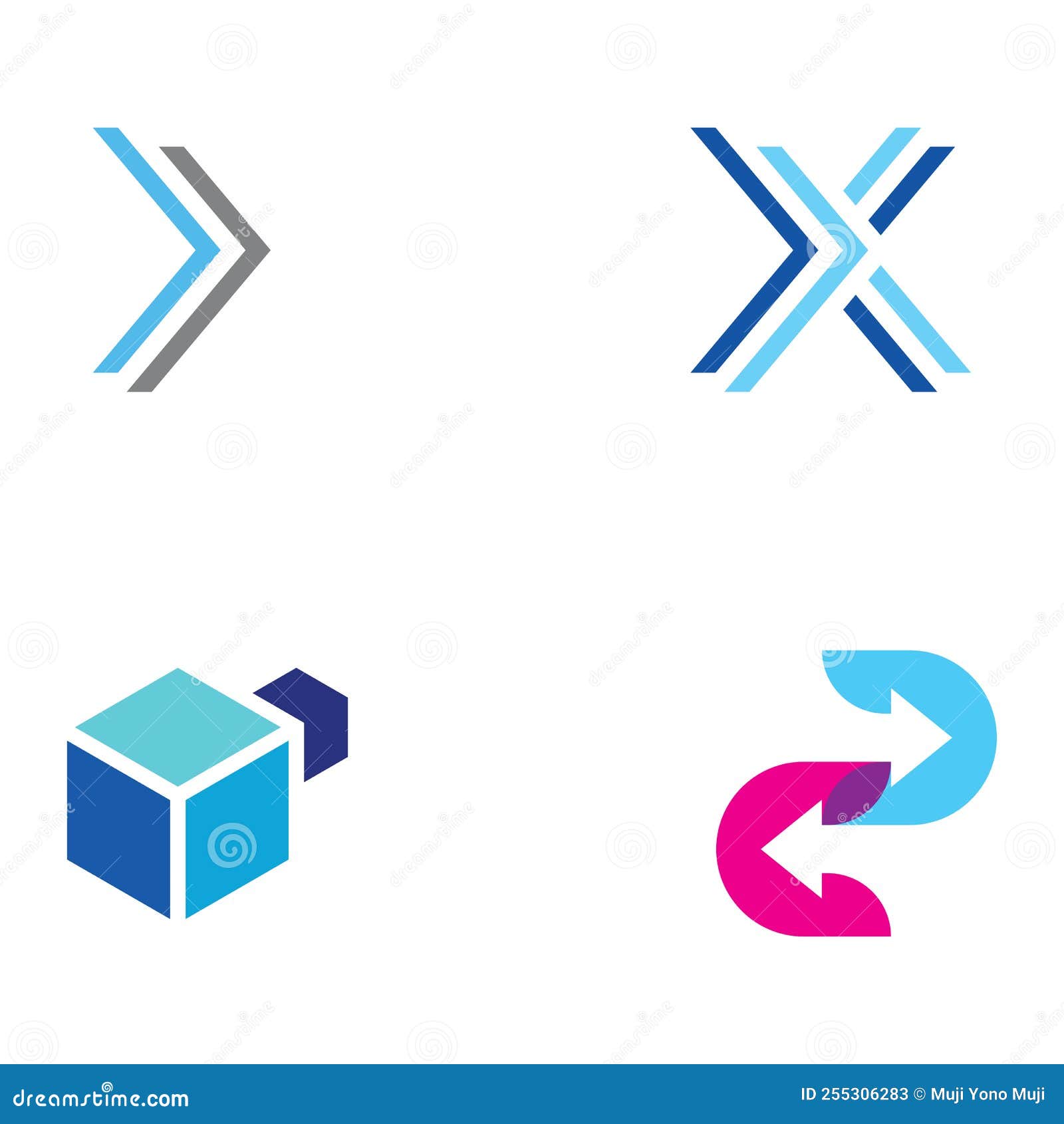 Logistics Logo Template Design with Arrows, Order Boxes, Quick and ...