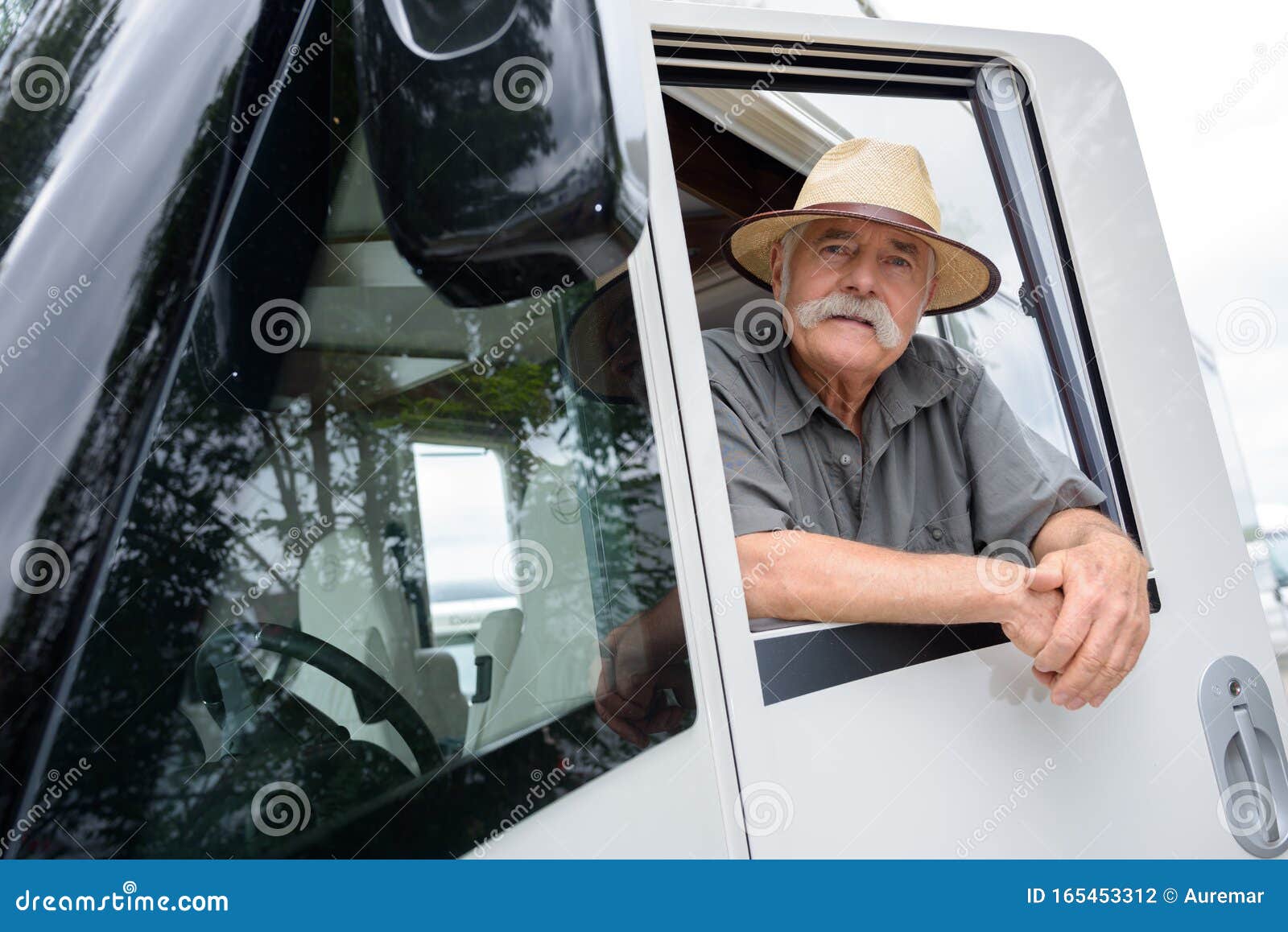 Logistics Man in Front Container Truck Stock Photo - Image of design ...