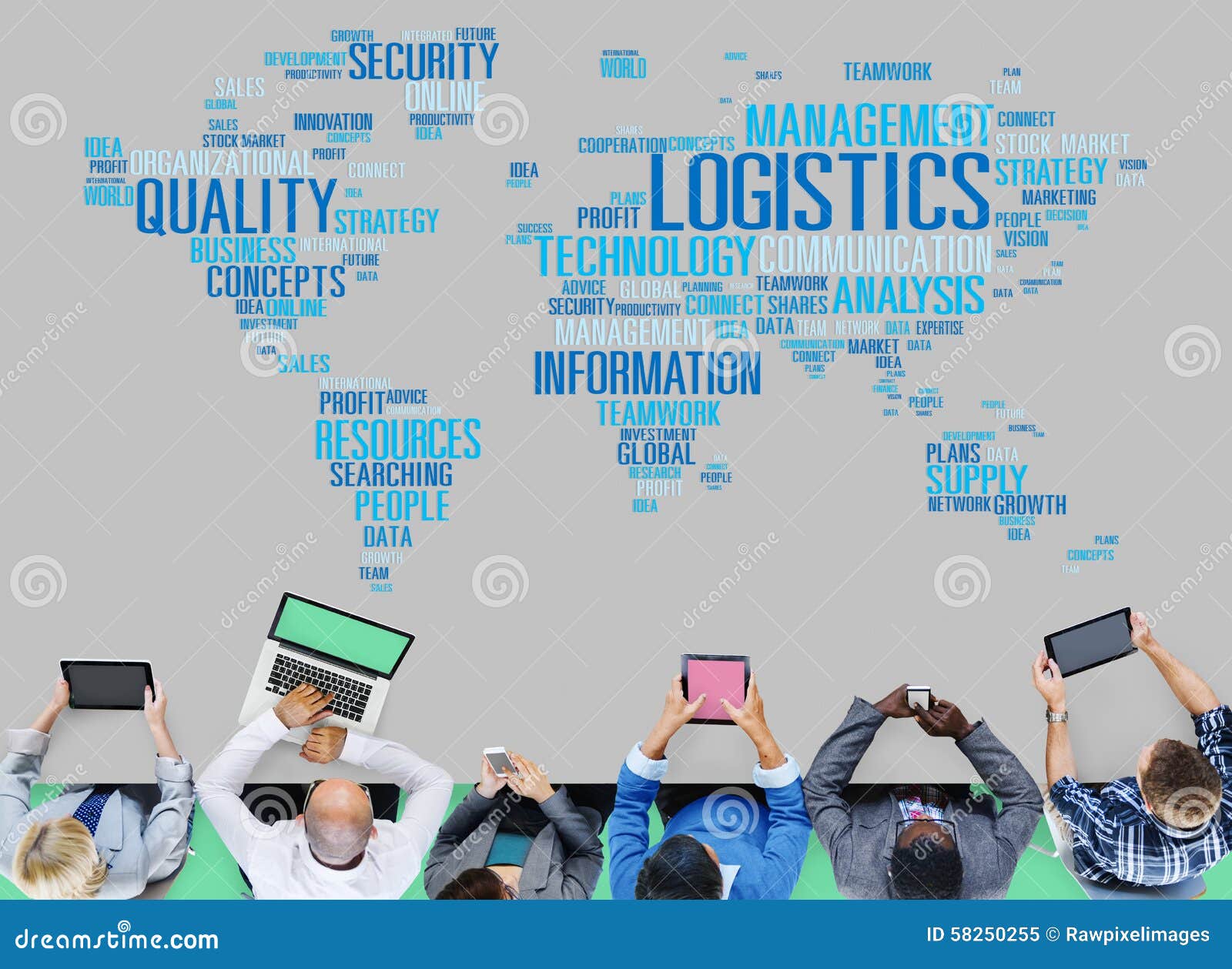 Logistics Management Freight Service Production Concept Stock ...