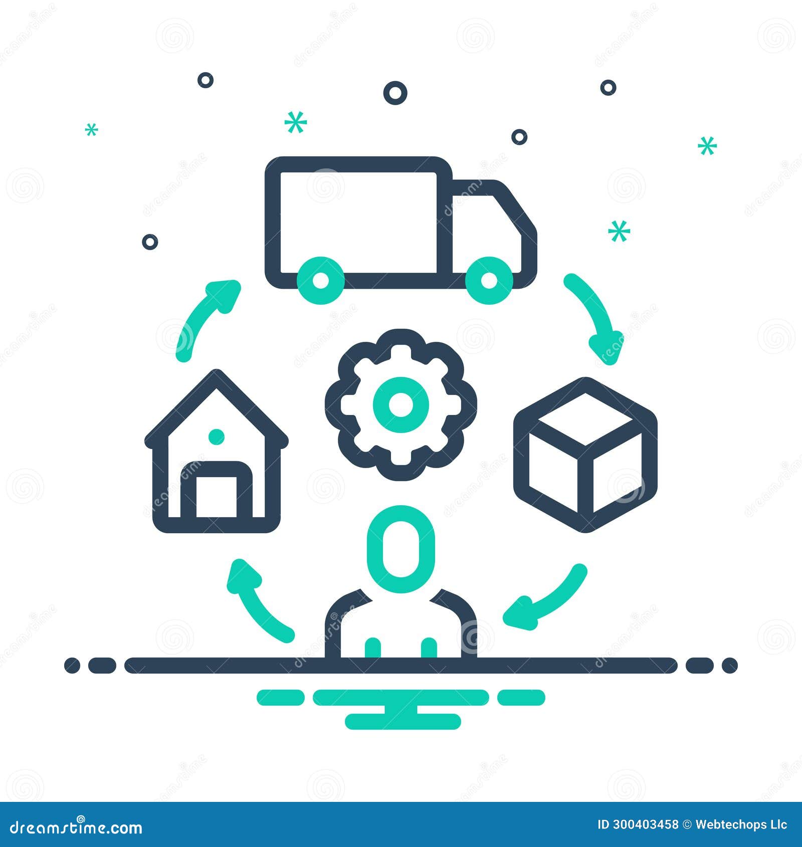Logistics Management Line Icons Collection. Shipment, Inventory ...