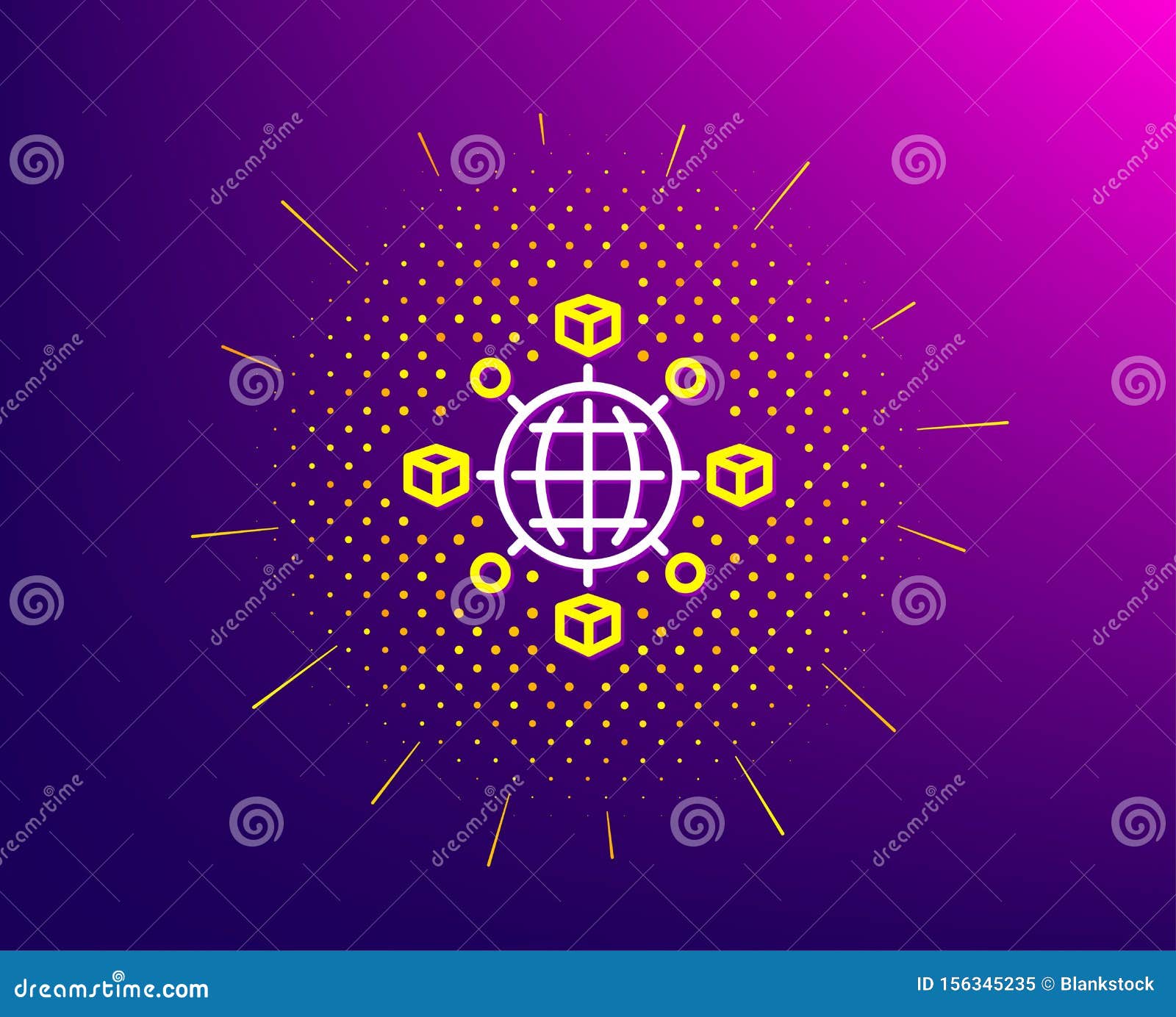Logistics Network Line Icon. Parcel Tracking. Vector Stock Vector ...