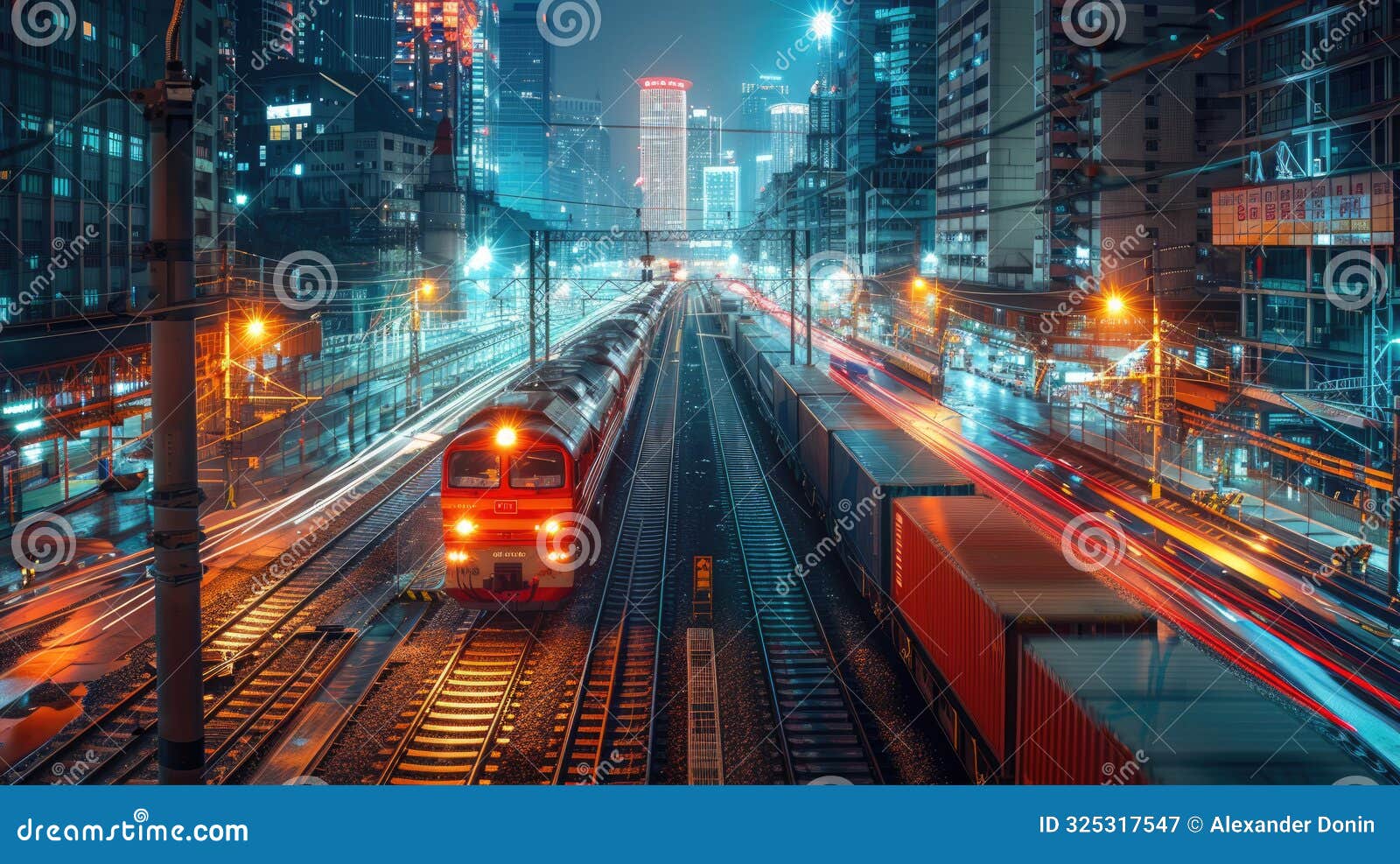Logistics Network in Motion Capturing the Theme of Movement Stock Image ...