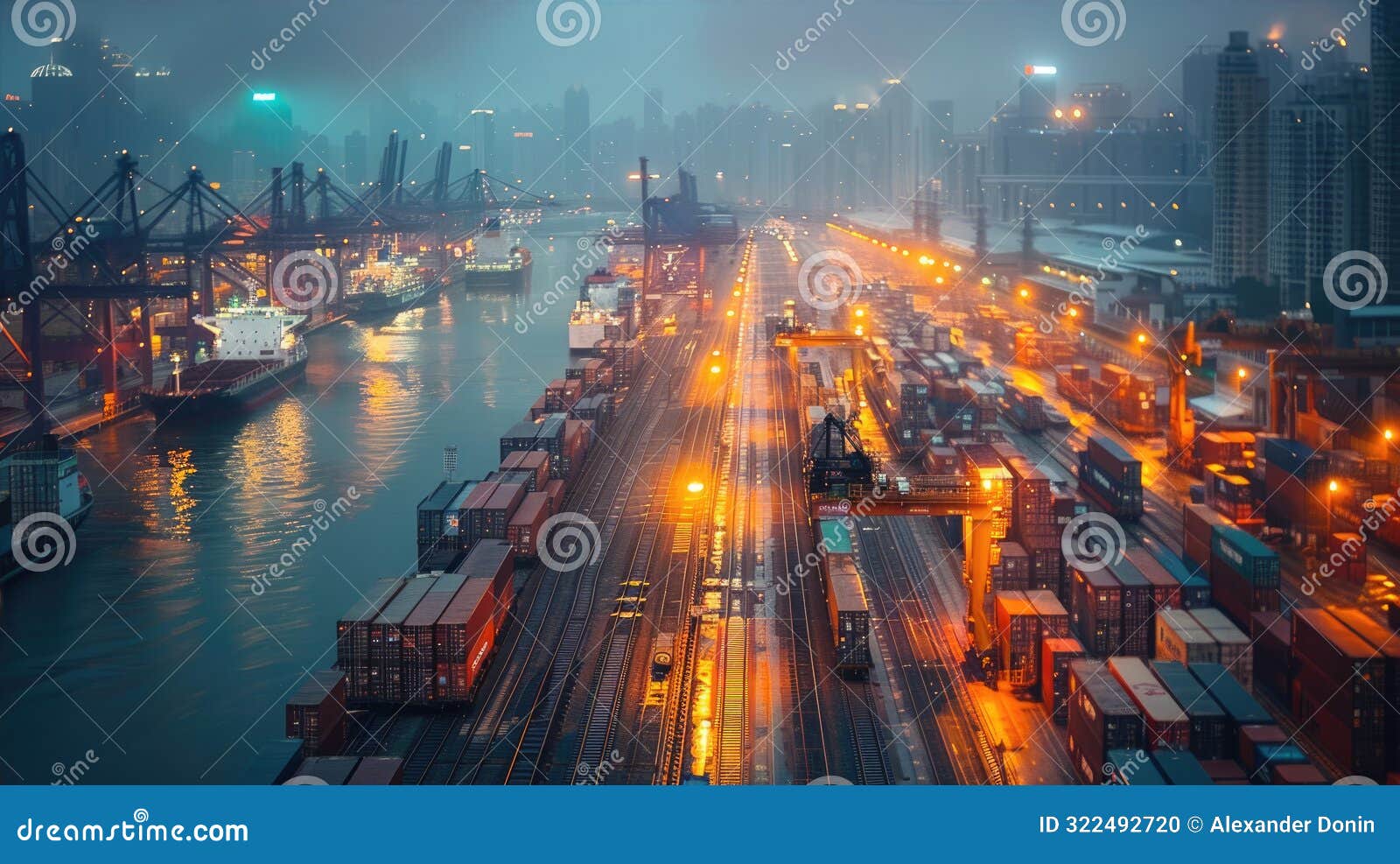 Logistics Network in Motion Capturing the Theme of Movement Stock Photo ...