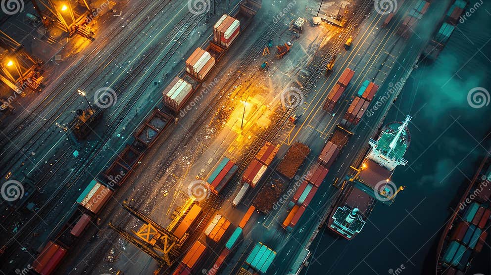 Logistics Network in Motion Capturing the Theme of Movement Stock Photo ...
