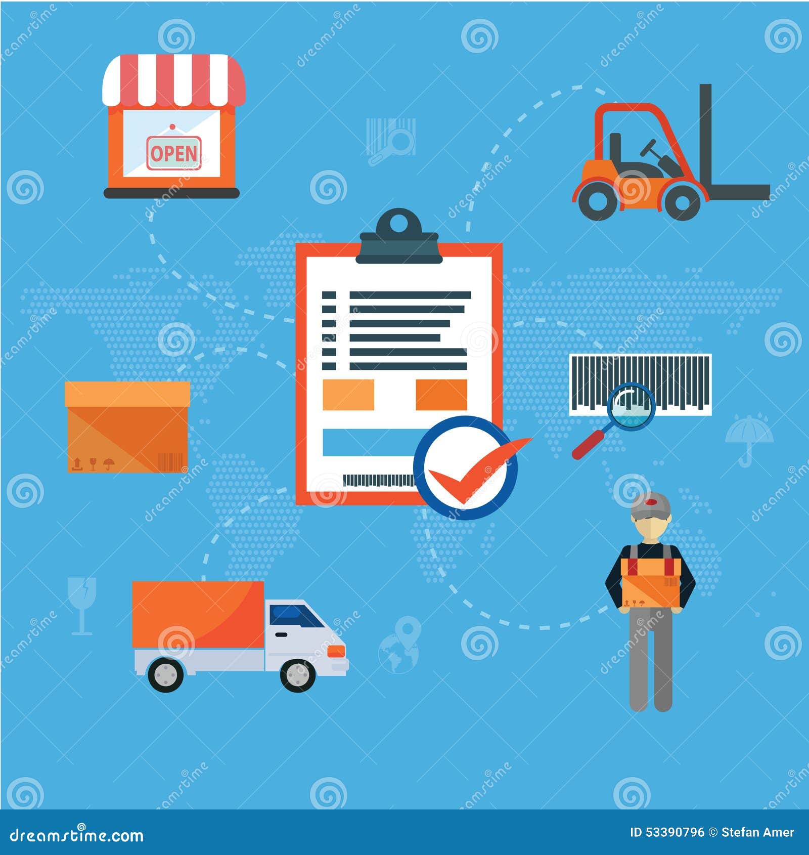 Logistics Packing Process Delivery Services Isolated Vector ...