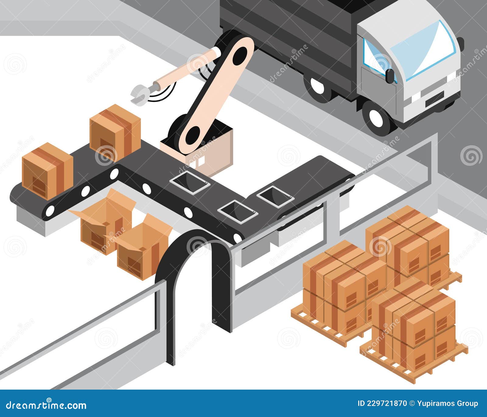 Logistics Sector Processing Packages Stock Vector - Illustration of ...