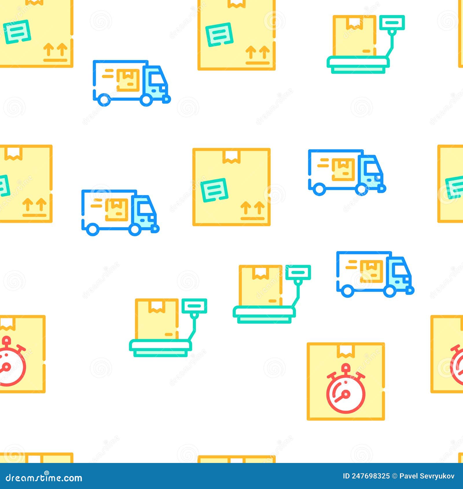 Logistics Service Vector Seamless Pattern Stock Vector - Illustration ...