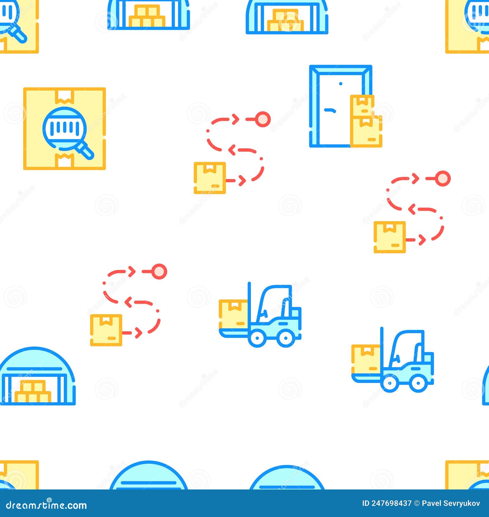 Logistics Service Vector Seamless Pattern Stock Vector - Illustration ...