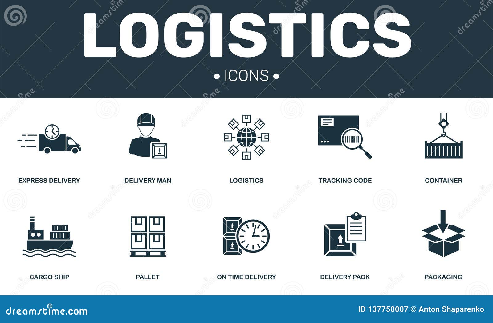 Logistics Set Icons Collection. Includes Simple Elements Such As ...