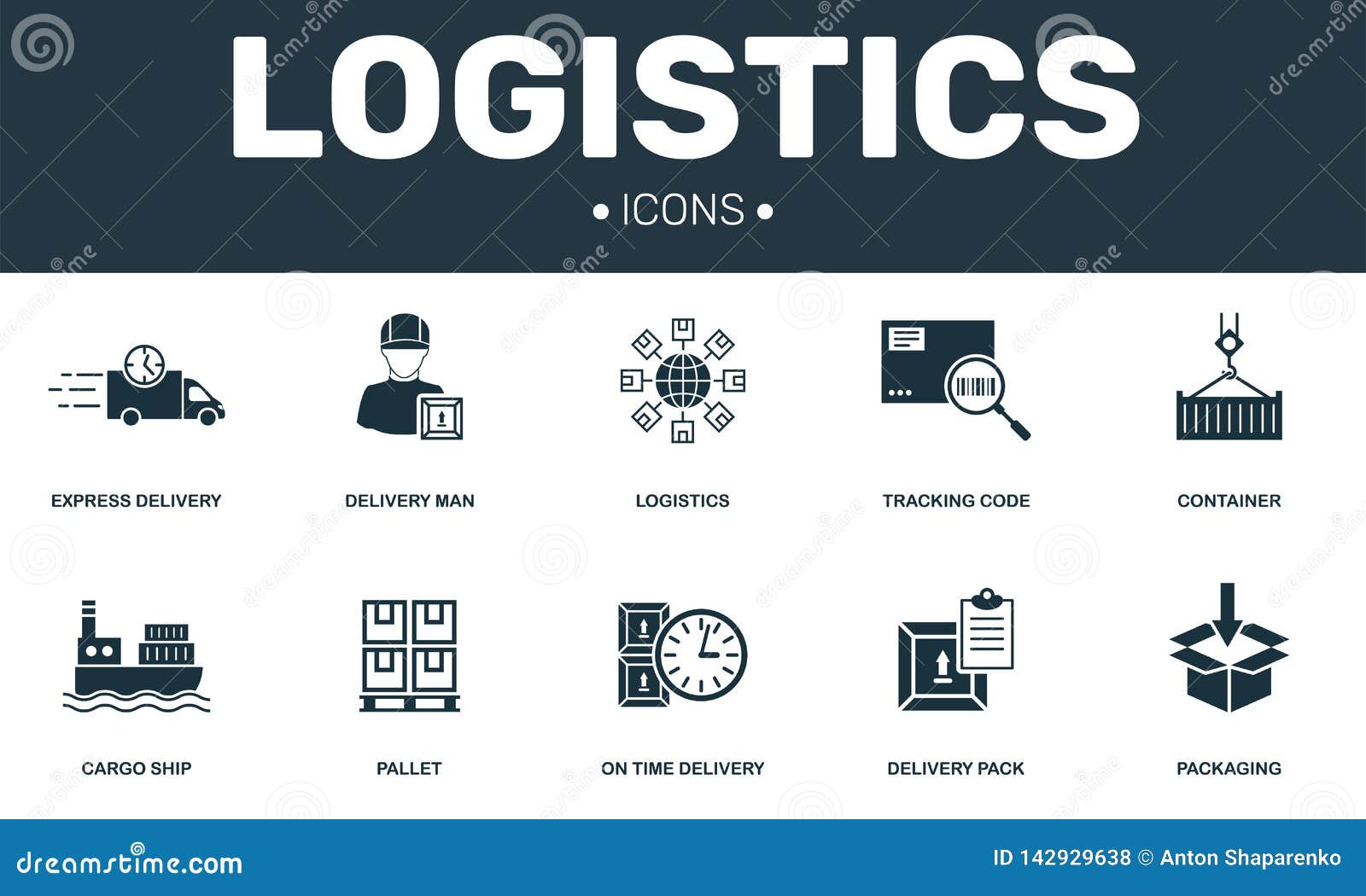 Logistics Set Icons Collection. Includes Simple Elements Such As ... Logistics Set Icons Collection. Includes Simple Elements Such As ...