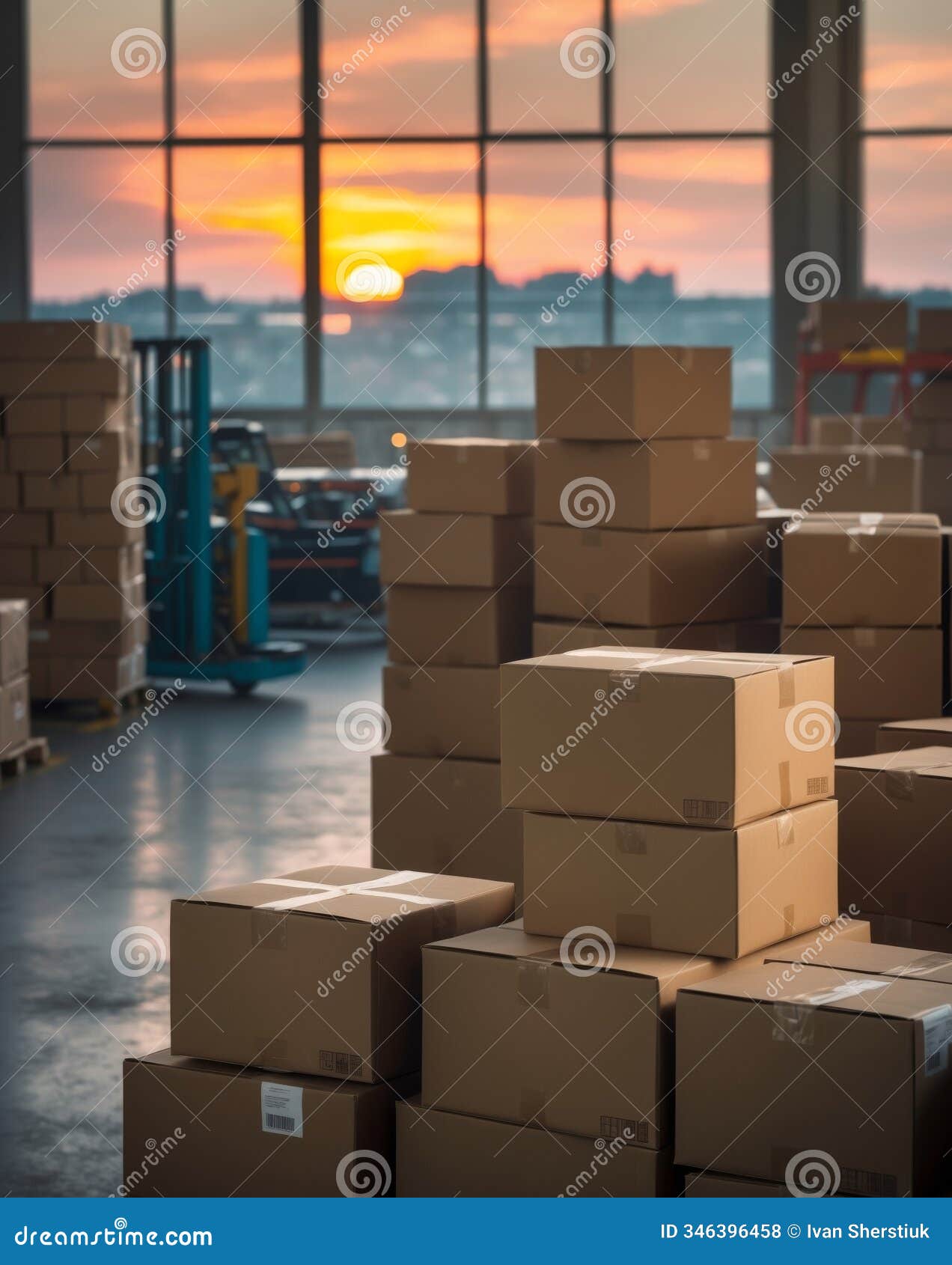 Logistics and Shipping Concept with Cardboard Boxes in Distribution ...