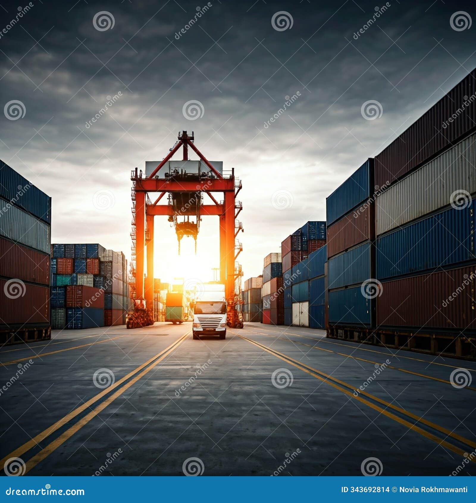 Logistics and Shipping Hub stock illustration. Illustration of ...