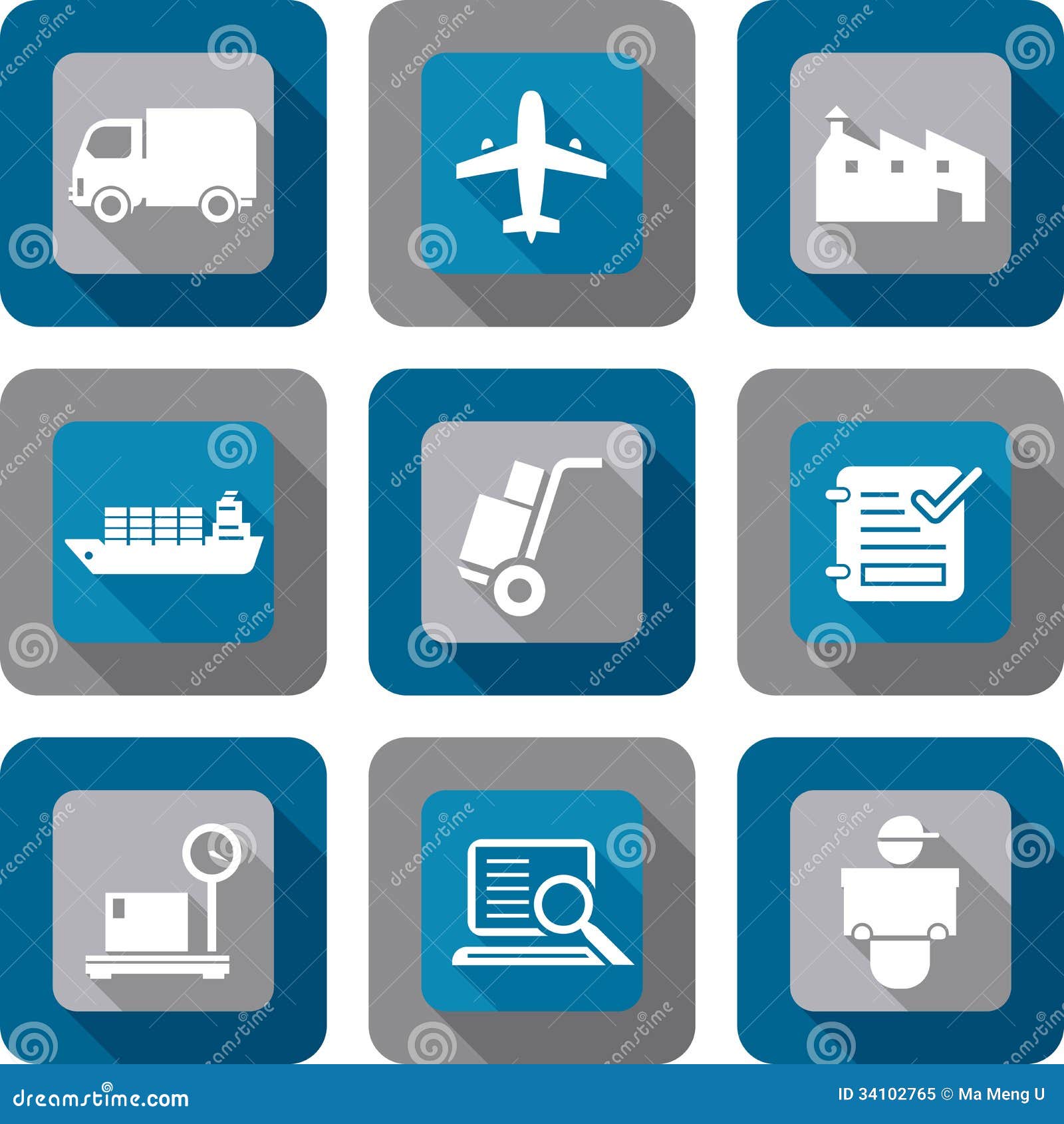 Logistics Shipping Icon Design Set Stock Vector - Illustration of ...