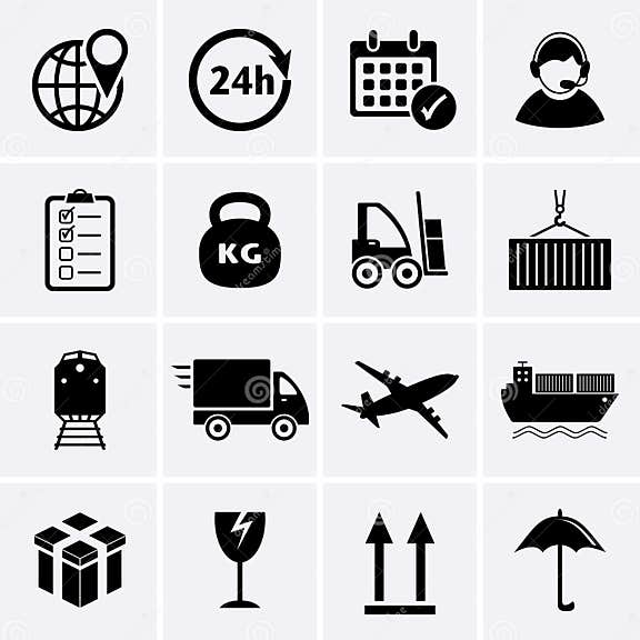 Logistics and Shipping Icon Stock Vector - Illustration of fast ...