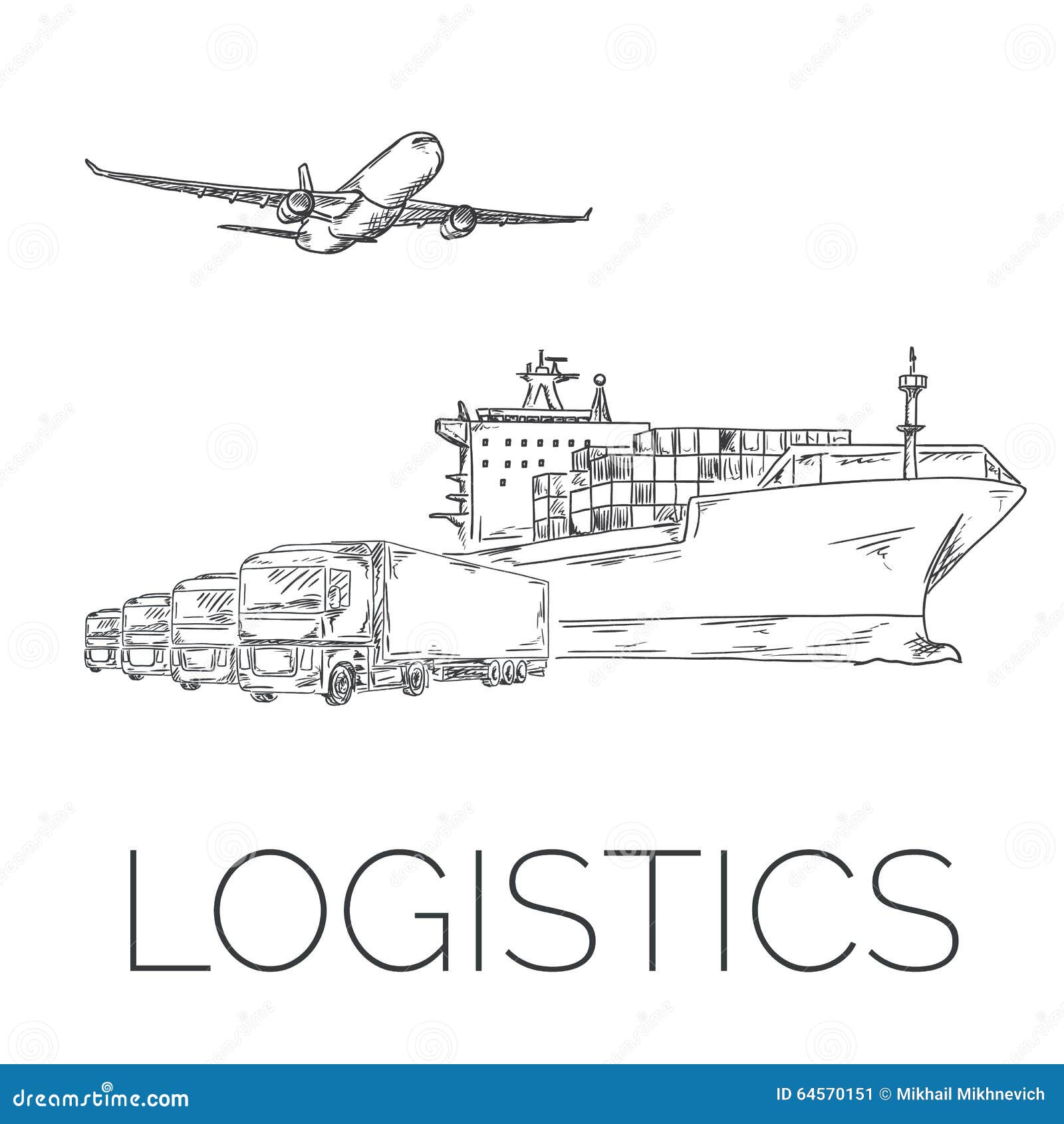 Logistics sign stock vector. Illustration of ship, quick - 64570151