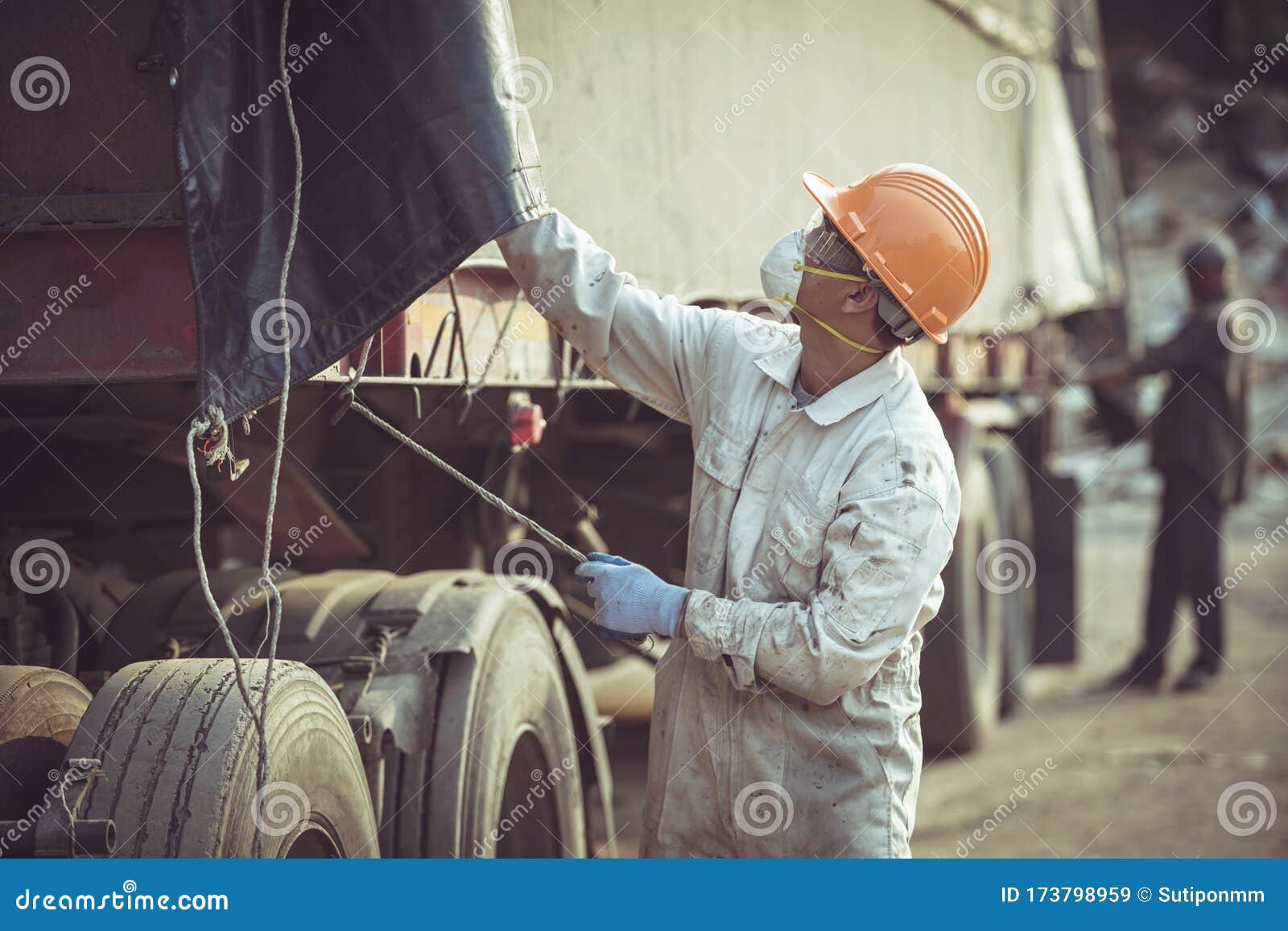 Logistics Staff Working Under Transportation Stock Image - Image of ...