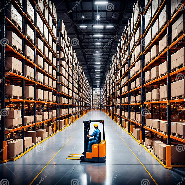 Logistics, Storage and Distribution of Merchandise Stock Illustration ...