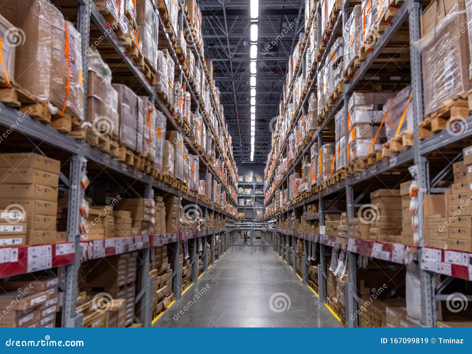 Logistics Storage Warehouse Interior View Stock Image - Image of ...