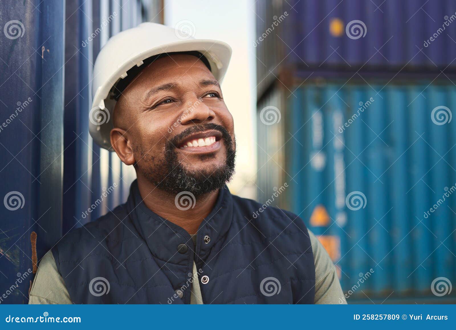 Logistics, Supply Chain and Thinking with a Man Delivery Worker Working ...