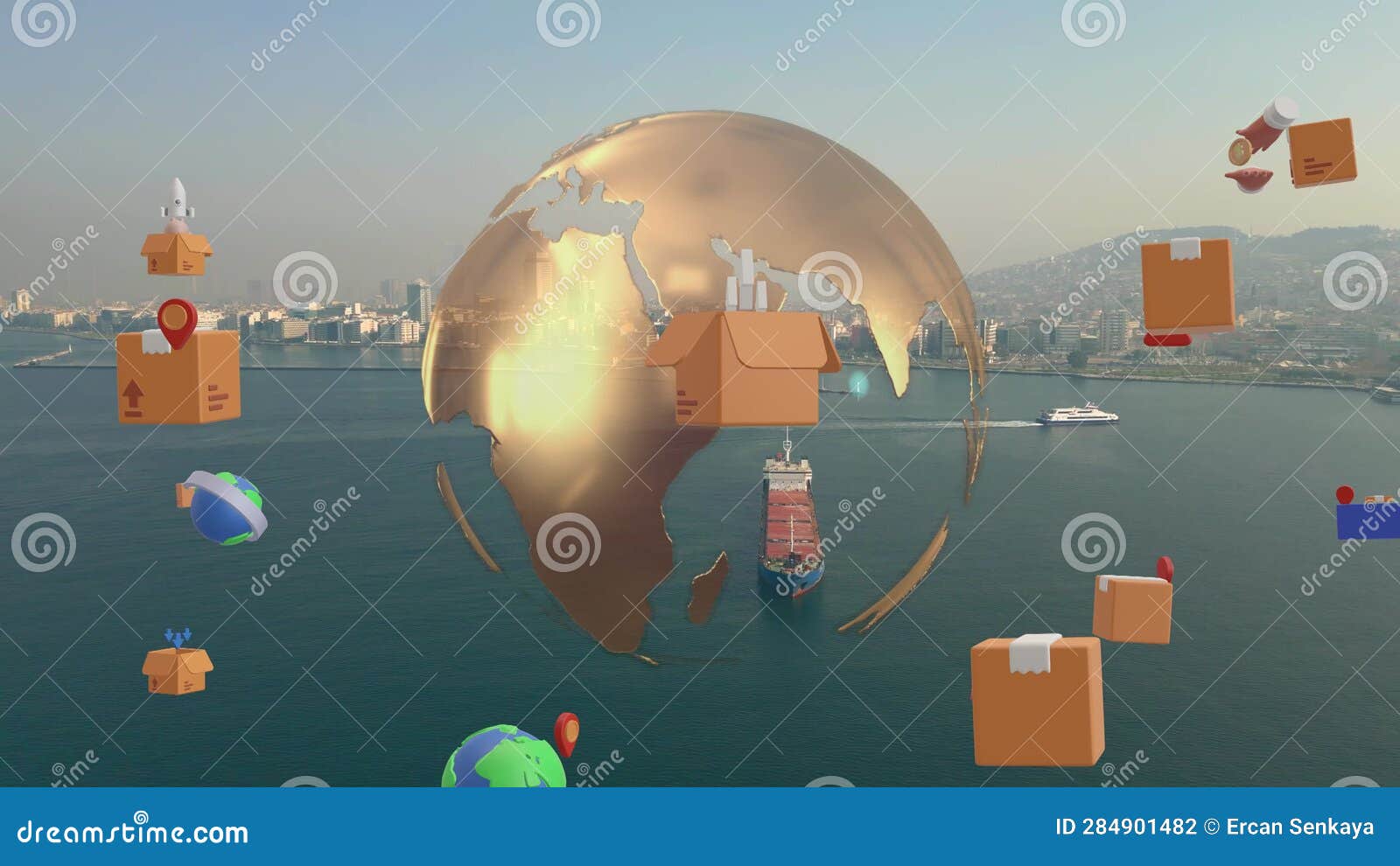 Logistics and Technology Concept. IoT Internet of Things. Communication ...