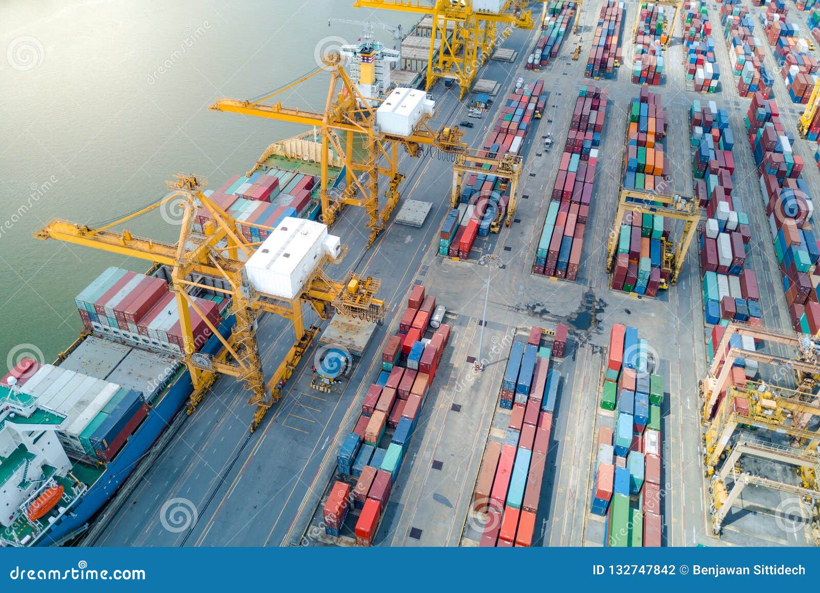 Logistics and Transportation of Container Cargo Stock Photo - Image of ...