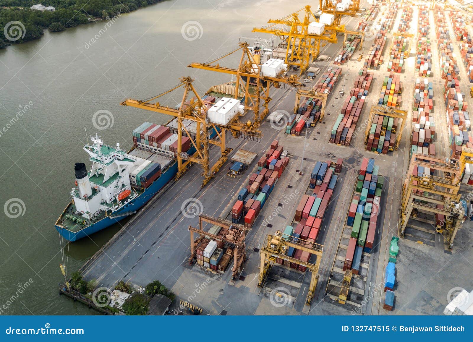 Logistics and Transportation of Container Cargo Stock Image - Image of ...