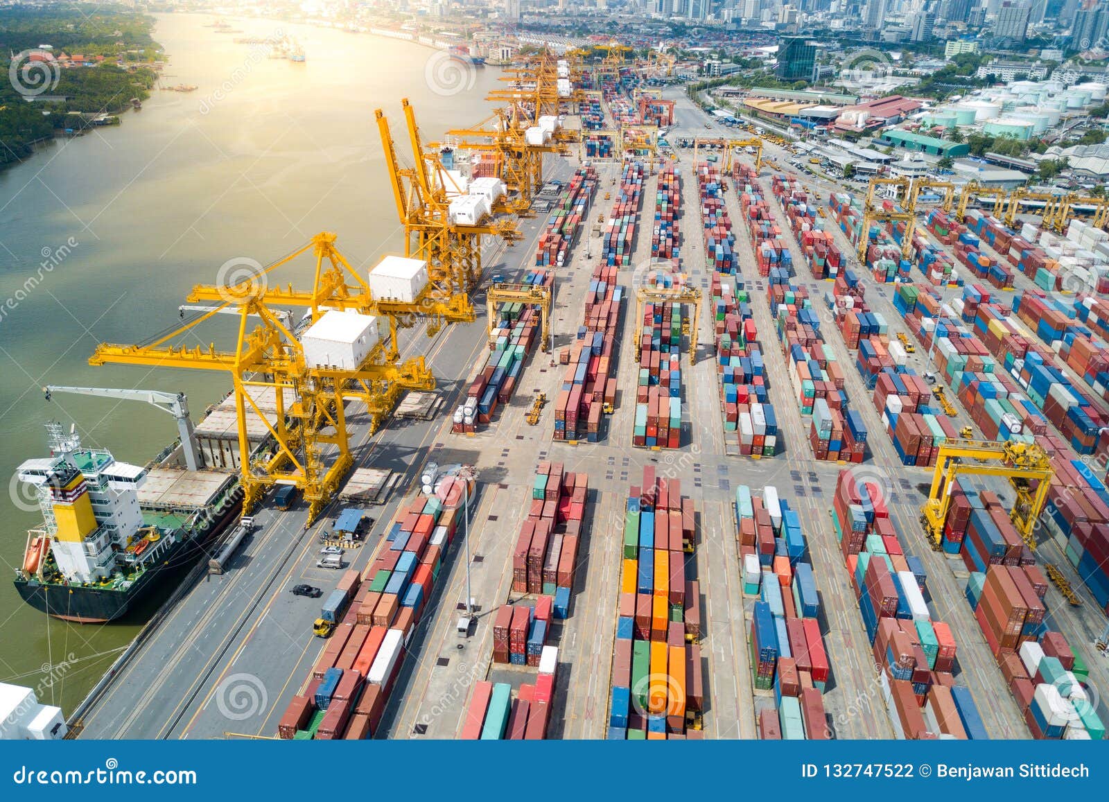 Logistics and Transportation of Container Cargo Stock Photo - Image of ...